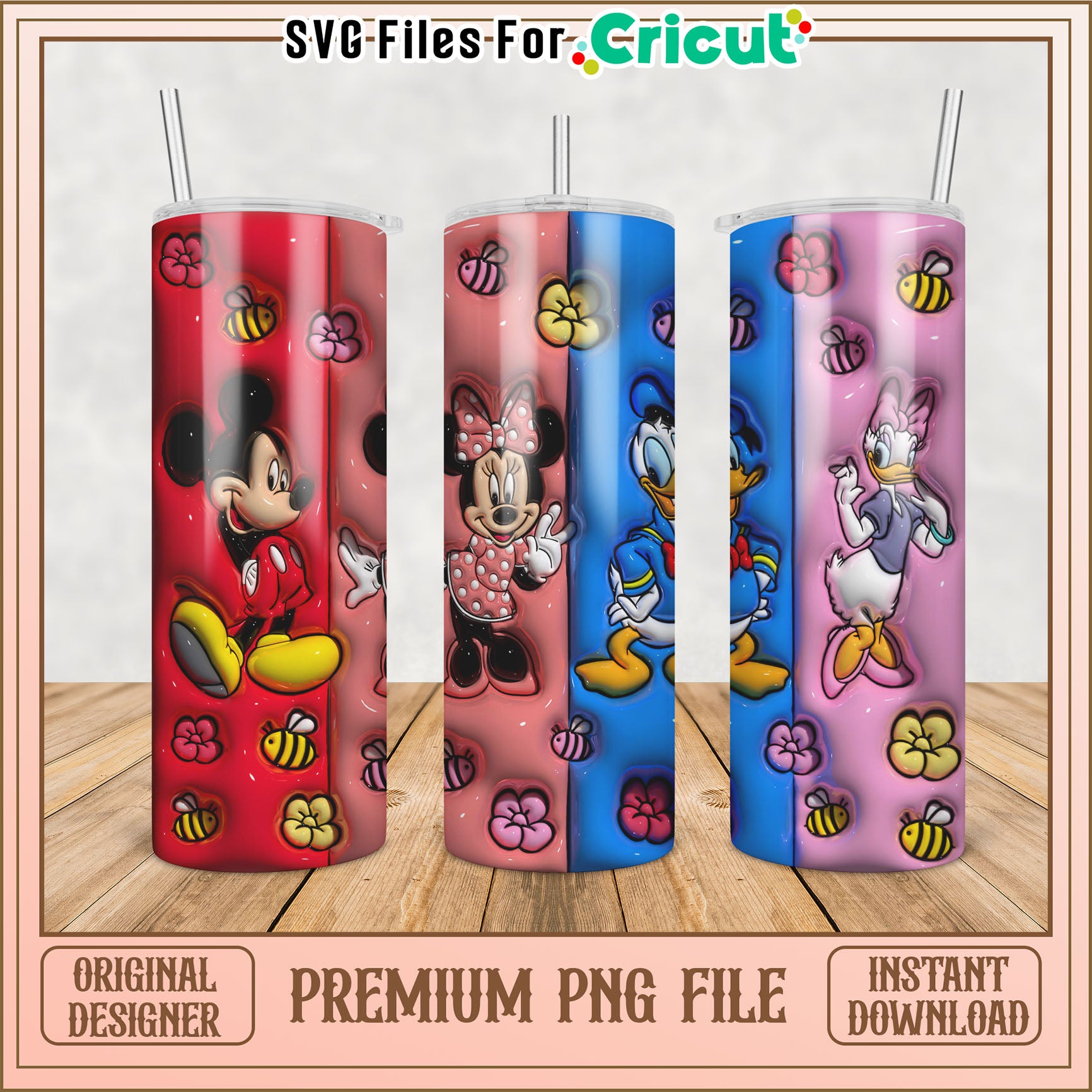 Disney Character Tumbler PNG File for Creative Crafts and Designs – svg ...