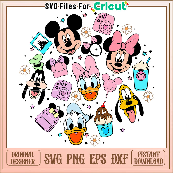 Disney Characters SVG Bundle PNG EPS DXF – svg files for cricut