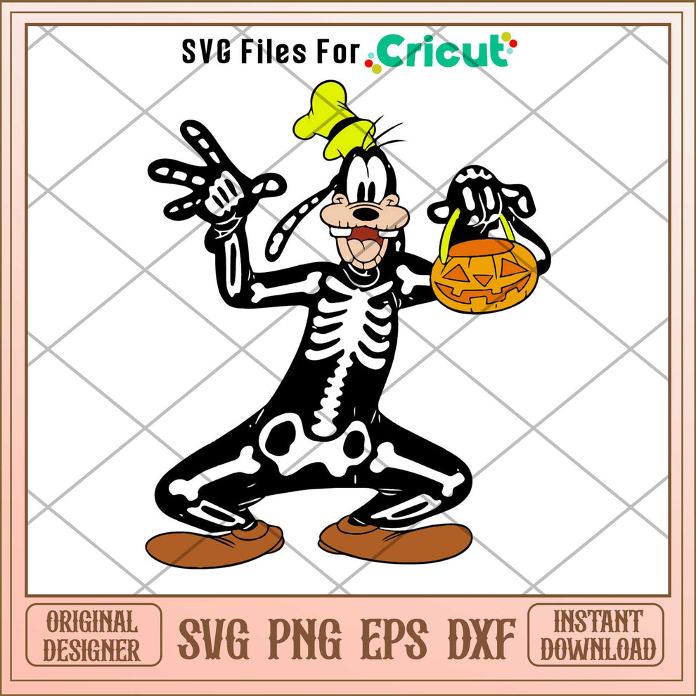 Disney Goofy Skeleton Halloween svg, Disney characters svg, Digital Do ...