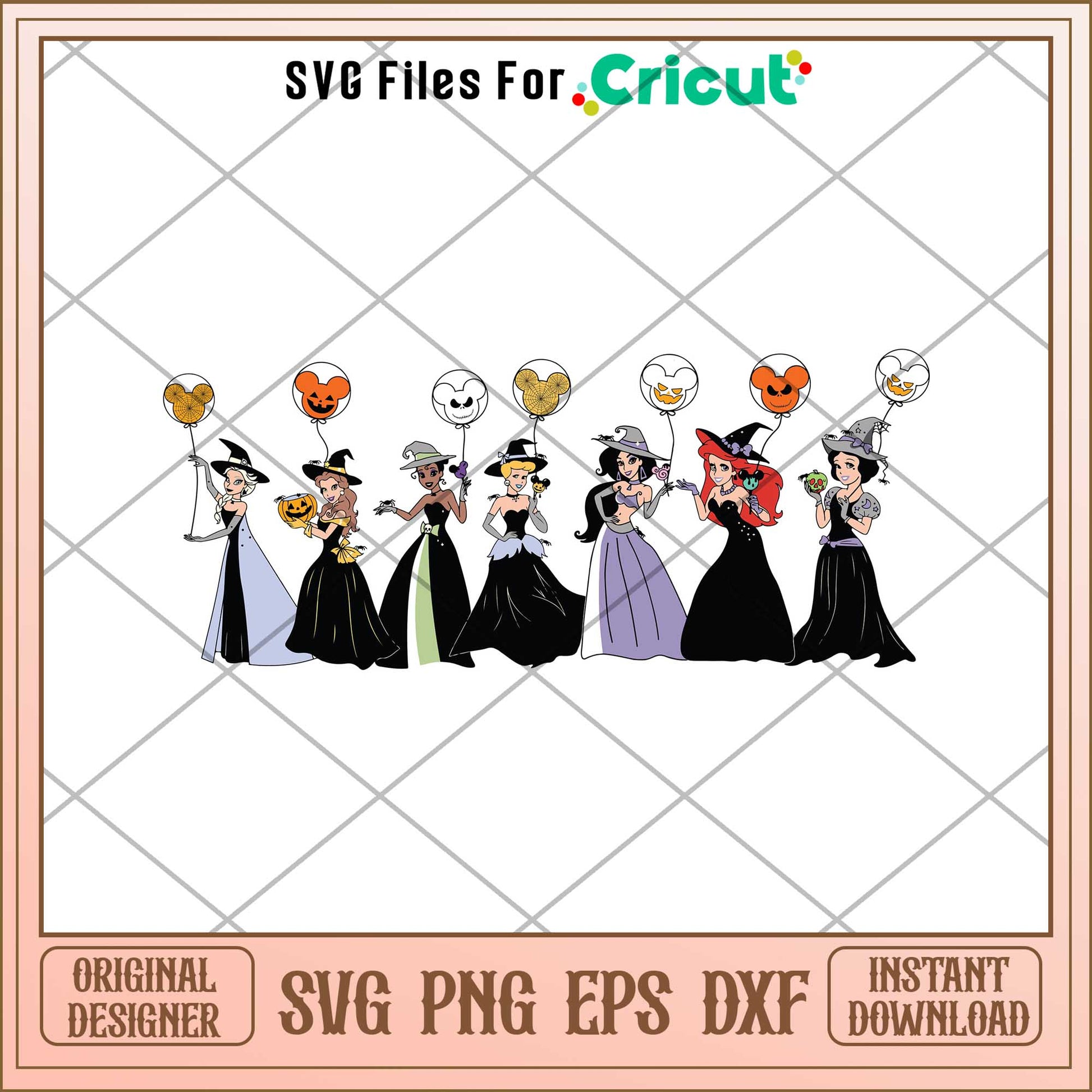 Disney Halloween Princess Svg, Disney princess name svg, digital downl ...
