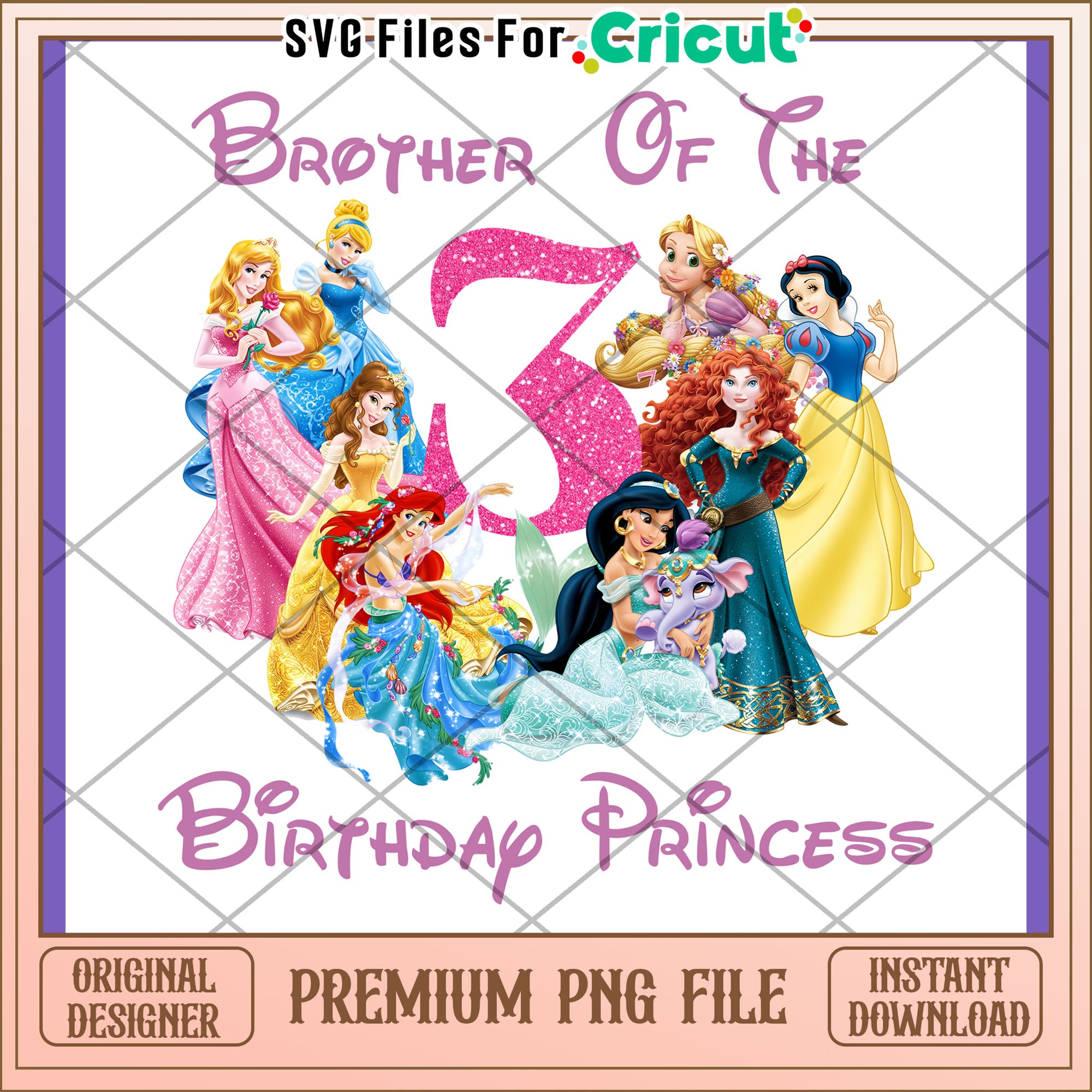 Disney Princess 3rd Birthday PNG – svg files for cricut