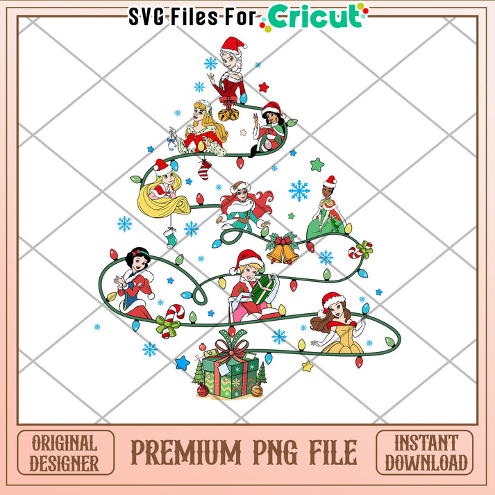 Disney Princess Christmas Tree PNG – svg files for cricut