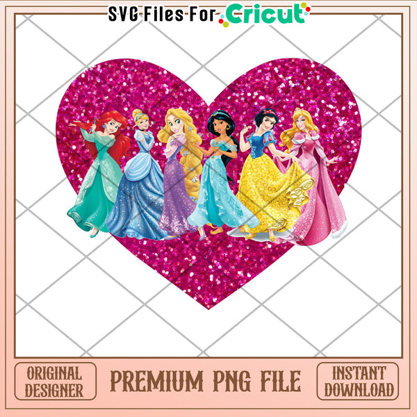 Disney Princess Heart PNG Glitter Cricut – svg files for cricut