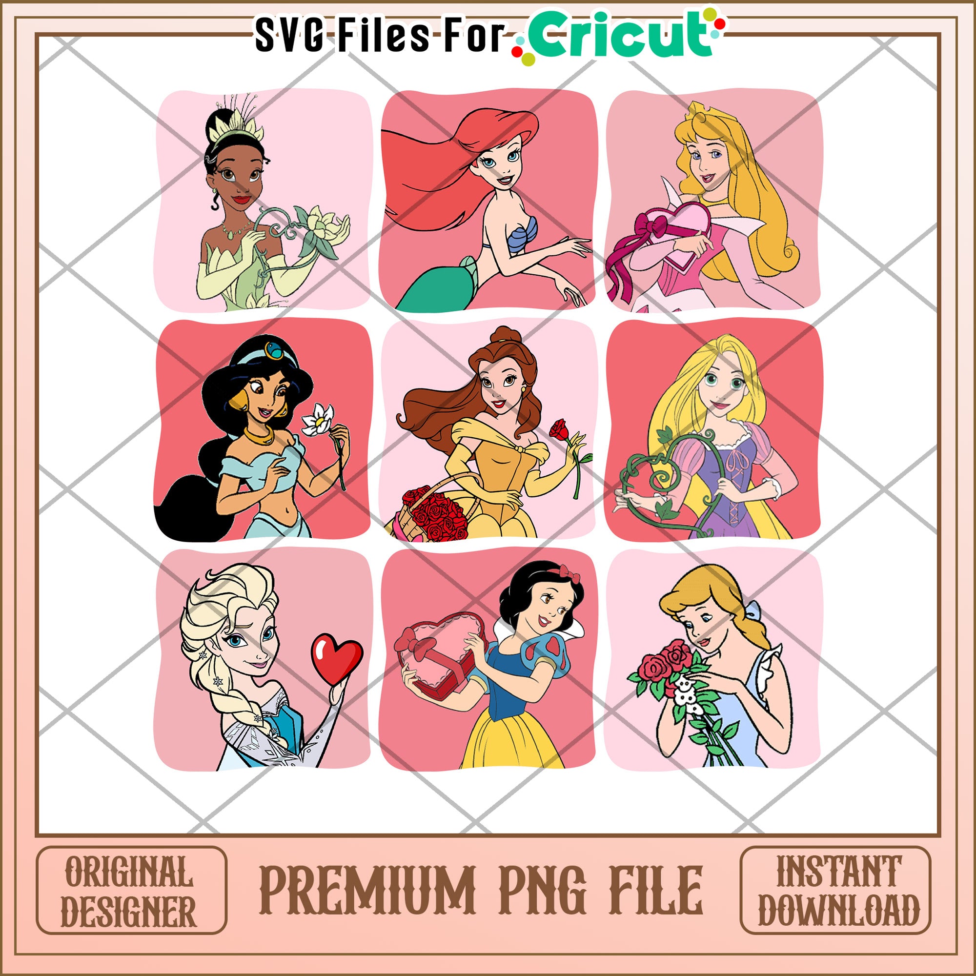 Disney Princess PNG Valentines Day Graphics – svg files for cricut
