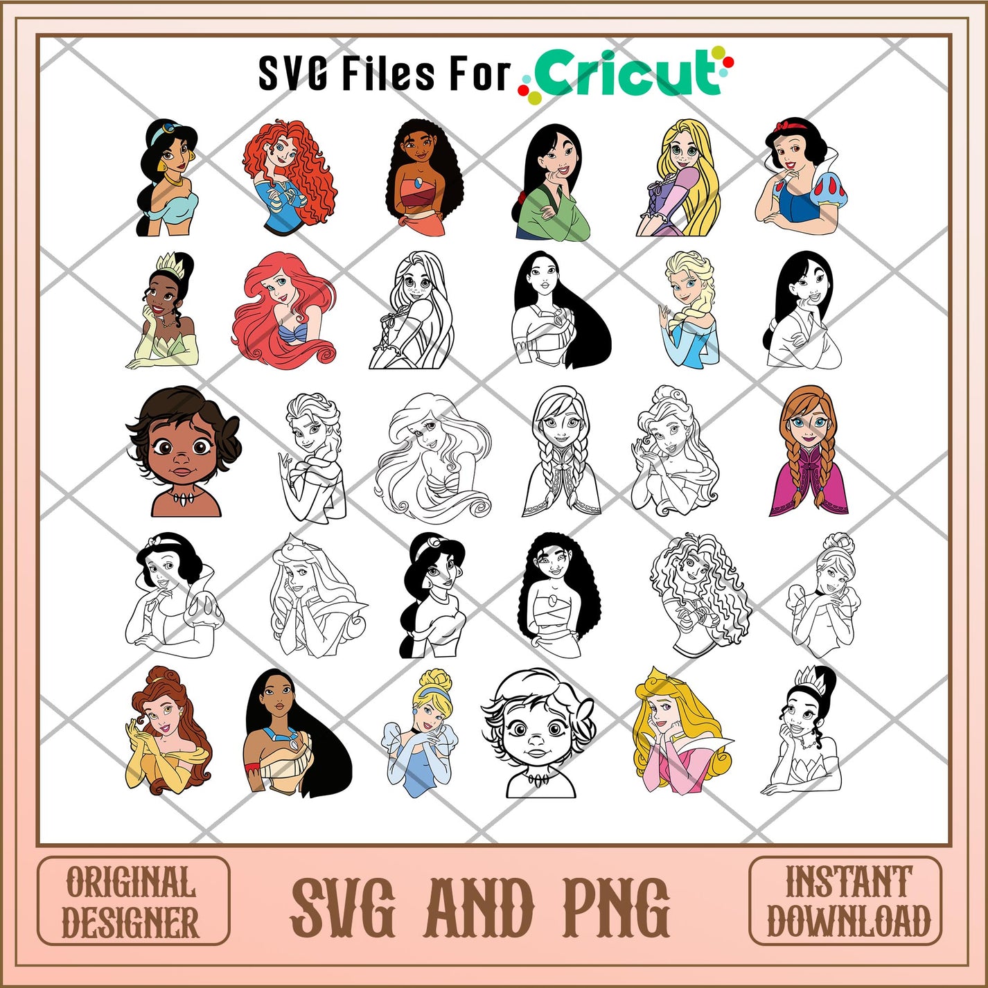 Disney Princess characters SVG bundle – svg files for cricut