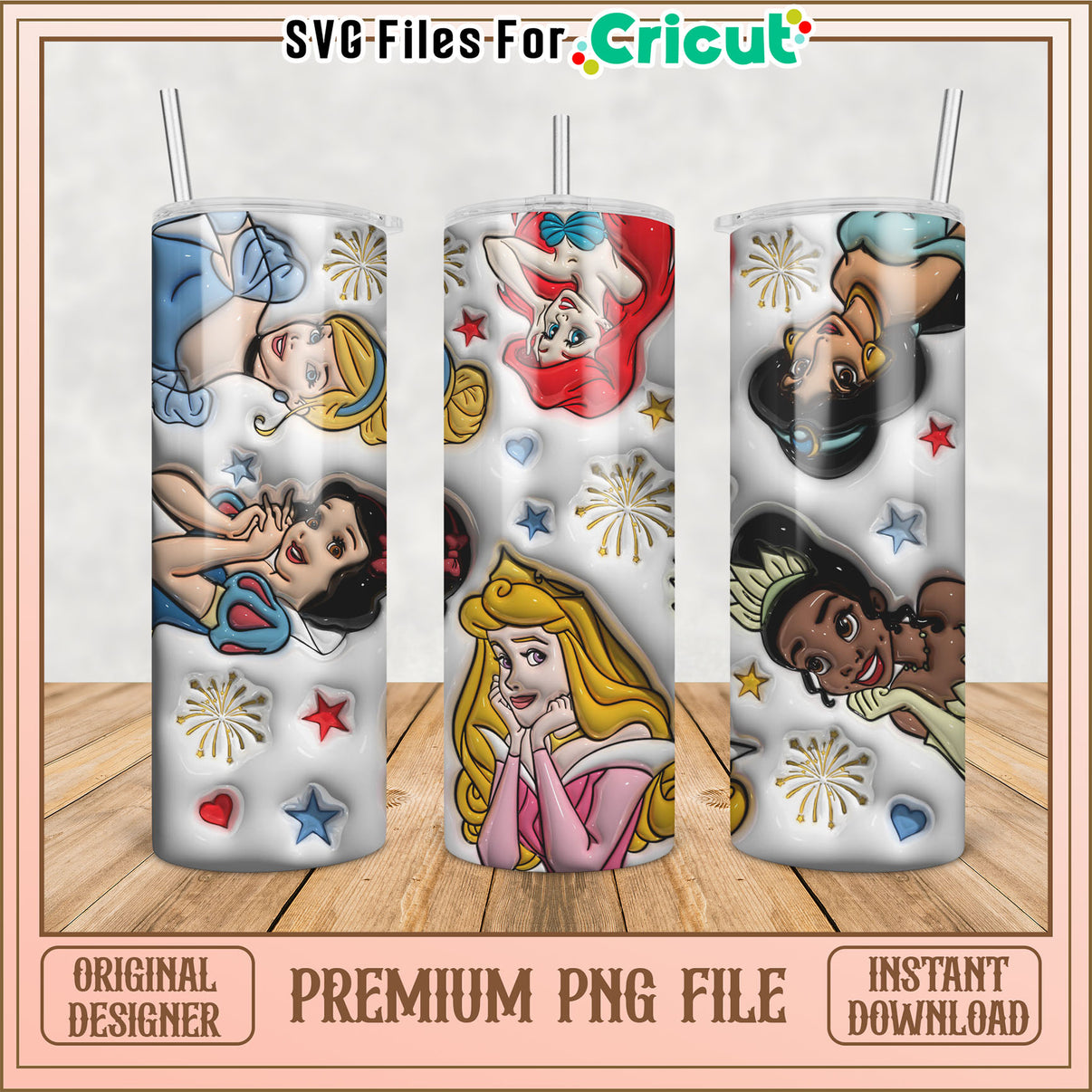Disney Princess Tumbler PNG Sublimation – svg files for cricut