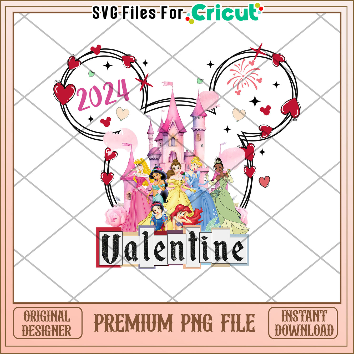 Disney Princess Valentine PNG 2024 – svg files for cricut