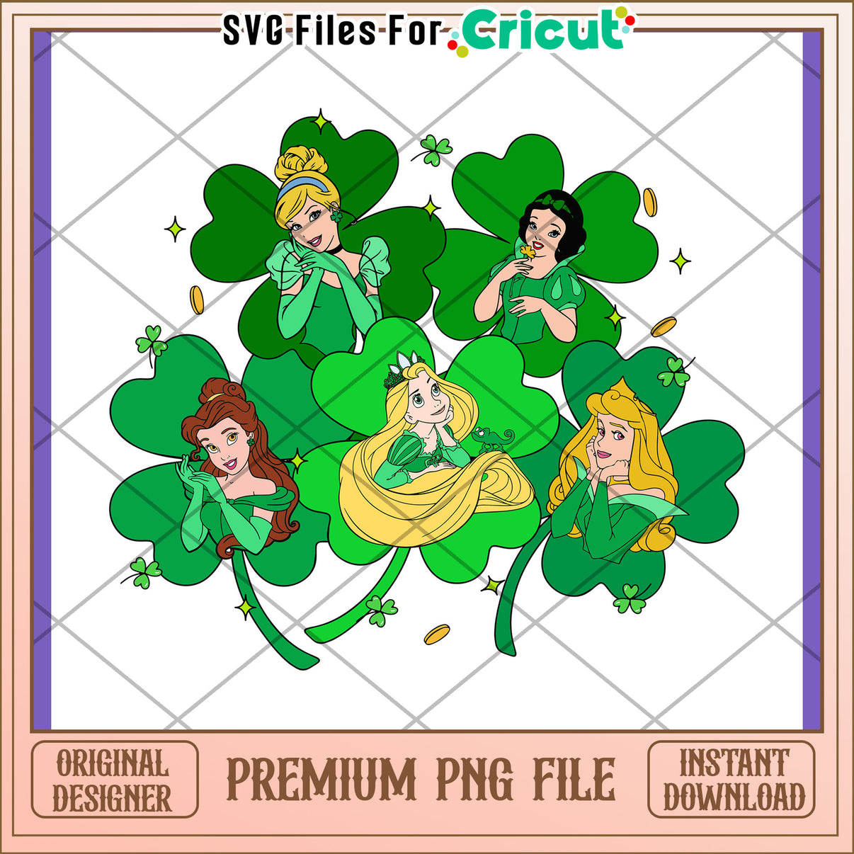 Disney Princesses St Patricks Day PNG – svg files for cricut