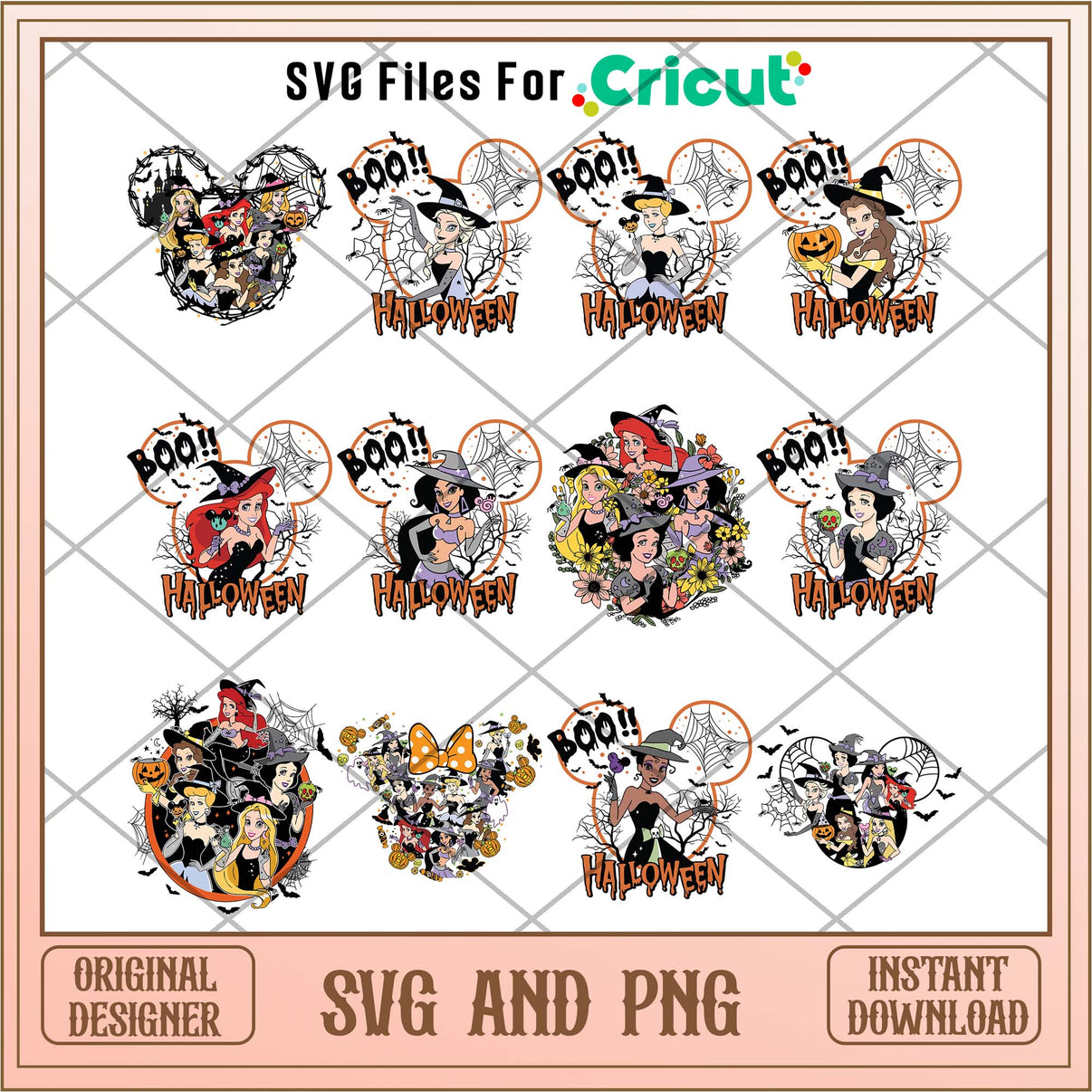 Disney Halloween princess boo svg bundle – svg files for cricut