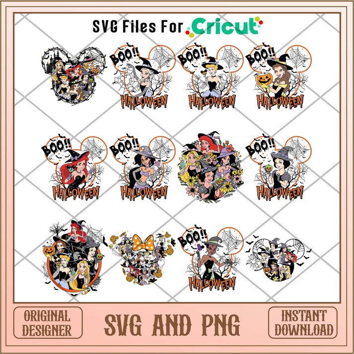 Disney Halloween princess boo svg bundle – svg files for cricut