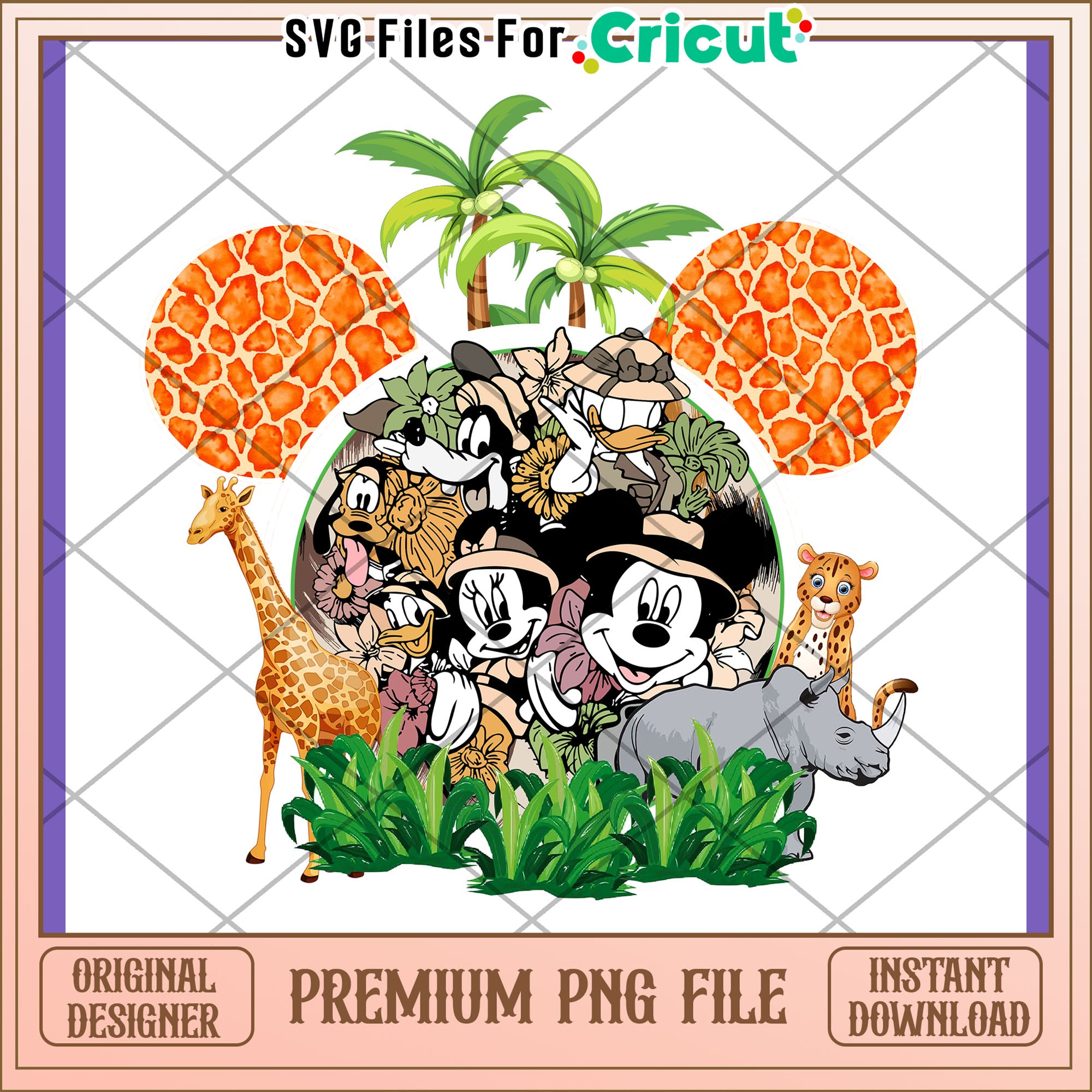 Disney Safari PNG Mickey Mouse Jungle Design – svg files for cricut