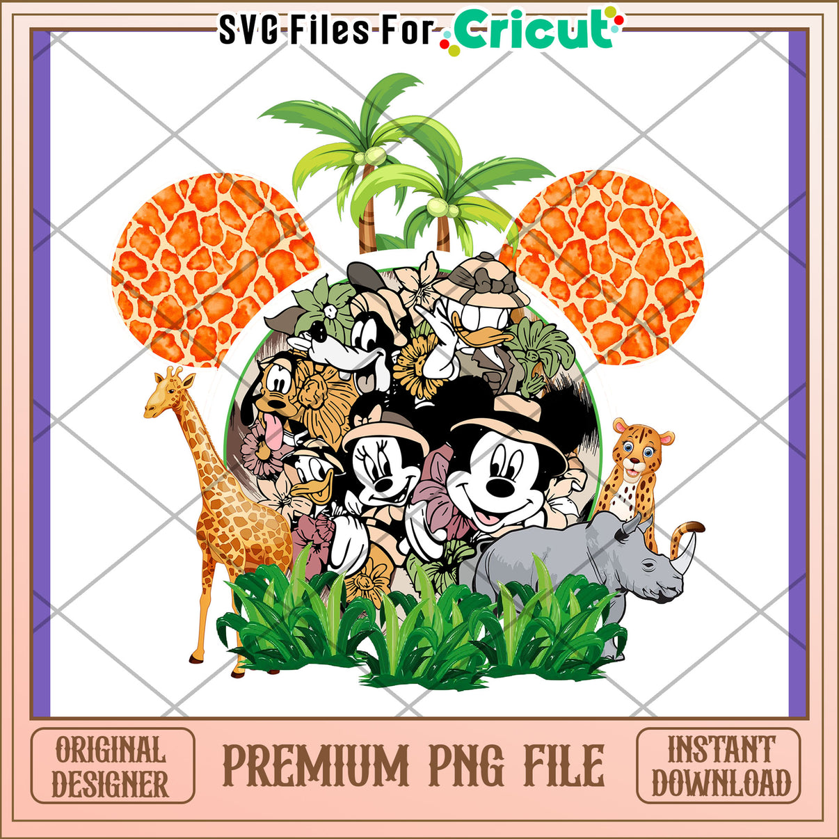 Disney Safari PNG Mickey Mouse Jungle Design – svg files for cricut