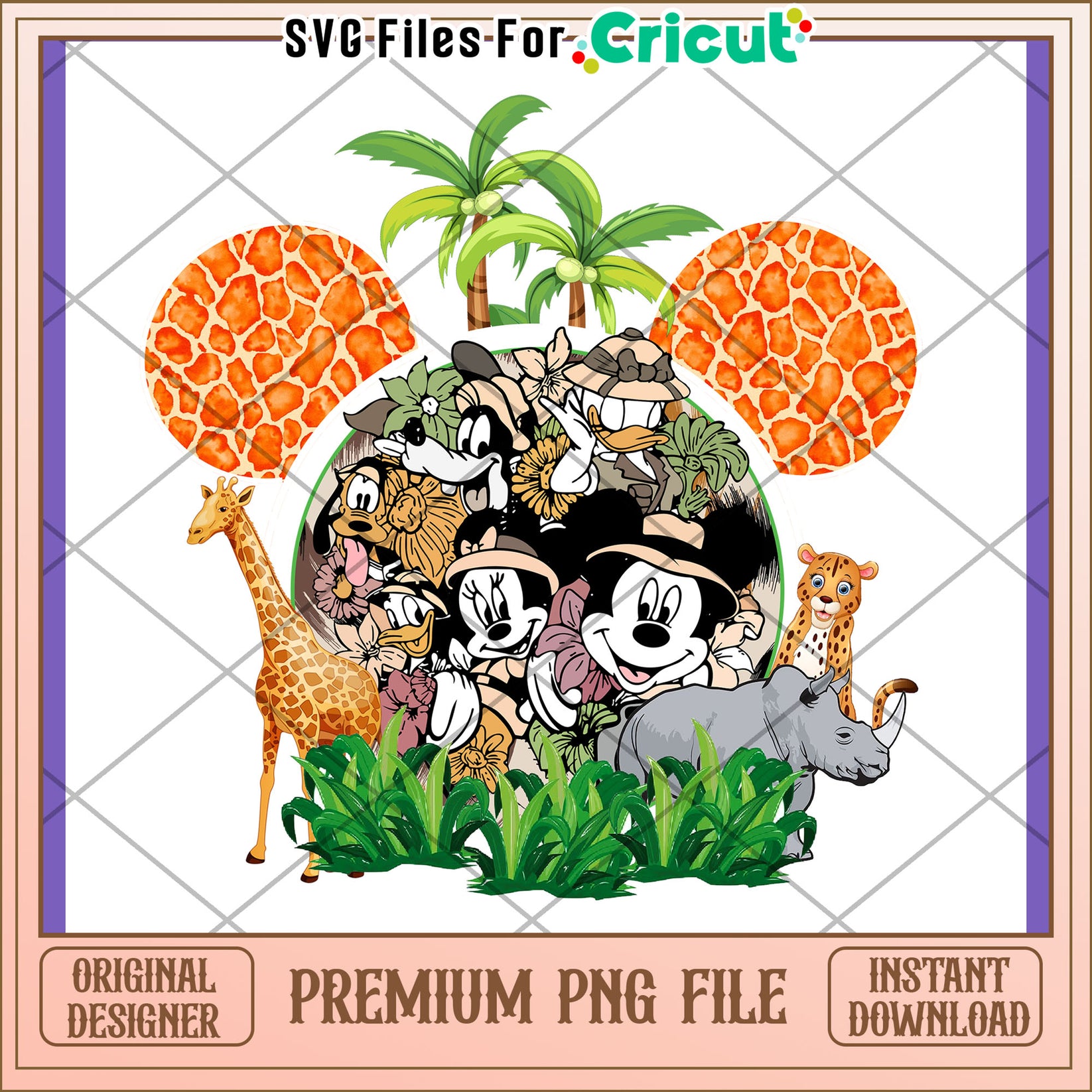 Disney Safari PNG Mickey Mouse Jungle Design – svg files for cricut