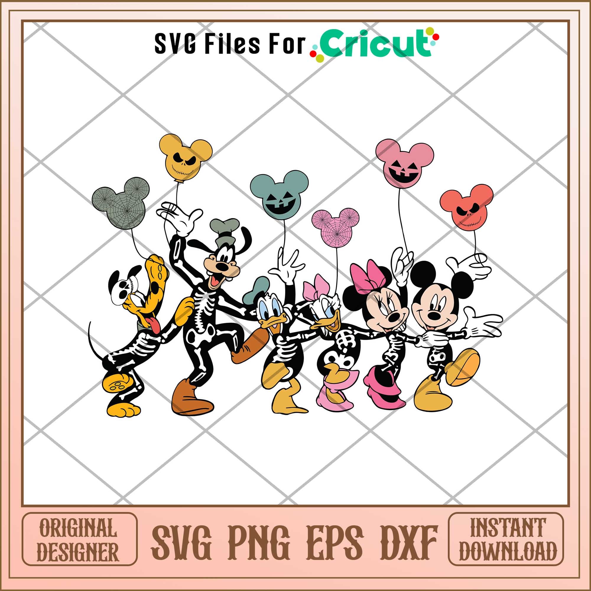 Disney Skeleton Costume Halloween svg, Disney characters svg, Digital ...