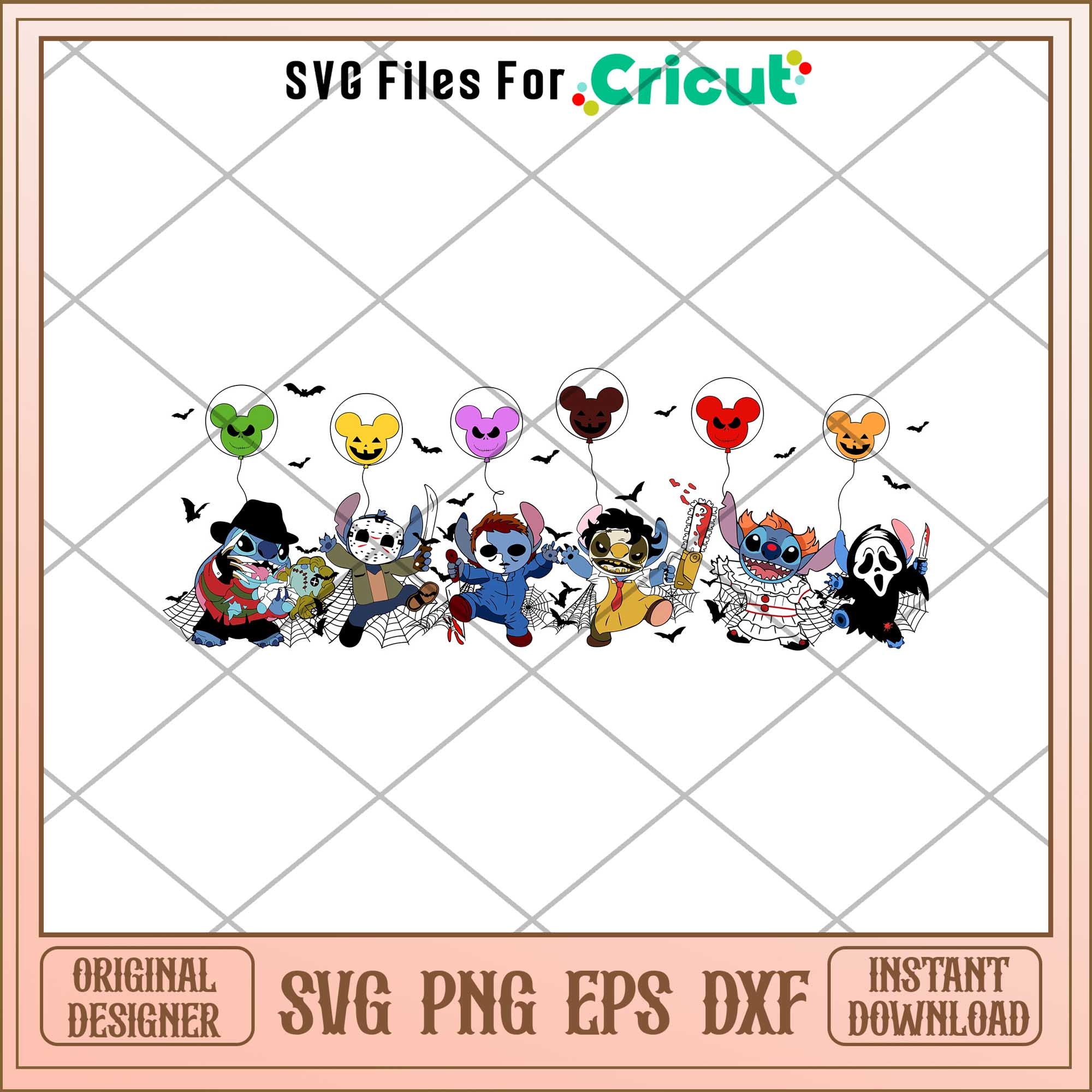 Disney Stitch horror Halloween svg, Horror characters svg, digital dow ...