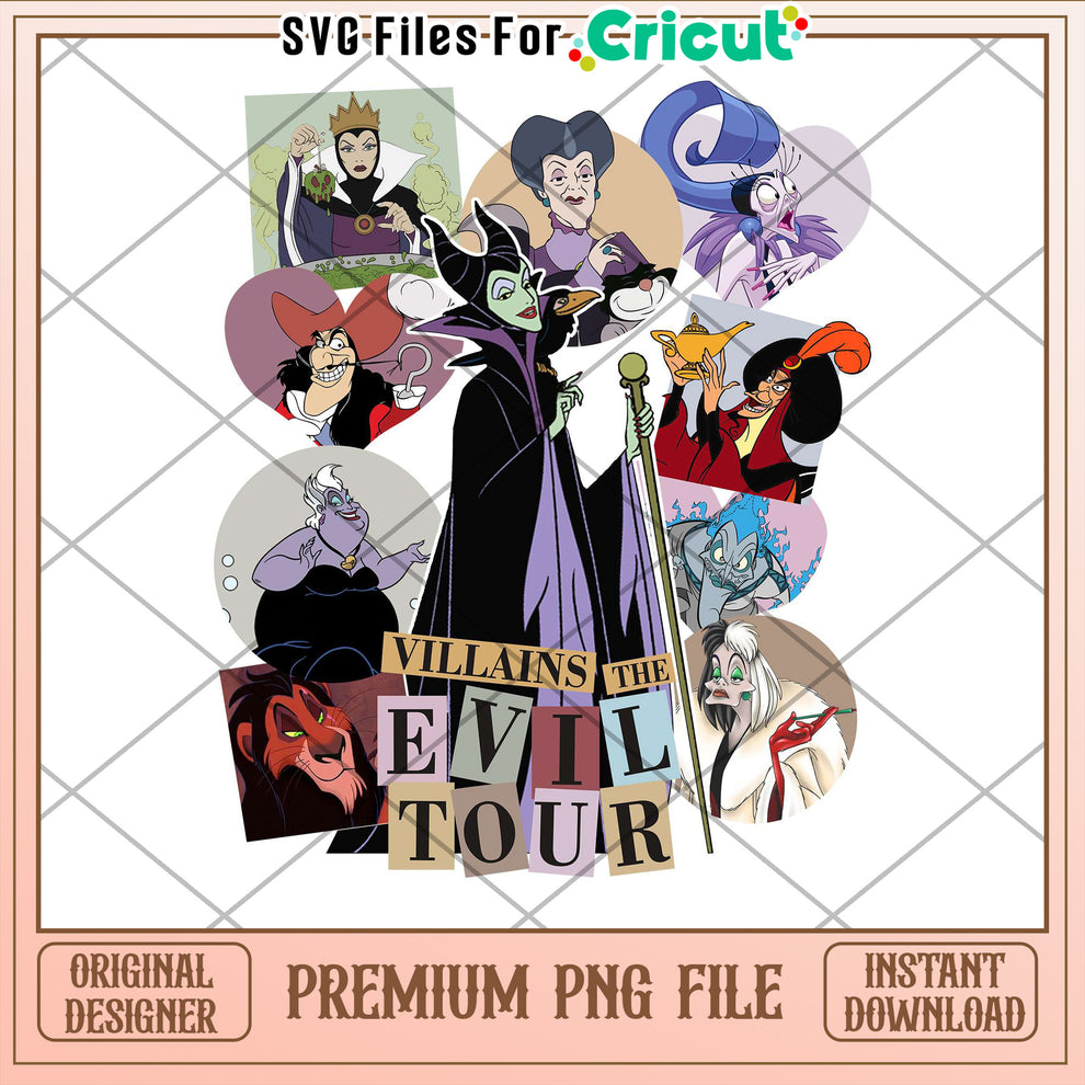 Disney Villains Evil Tour PNG – svg files for cricut