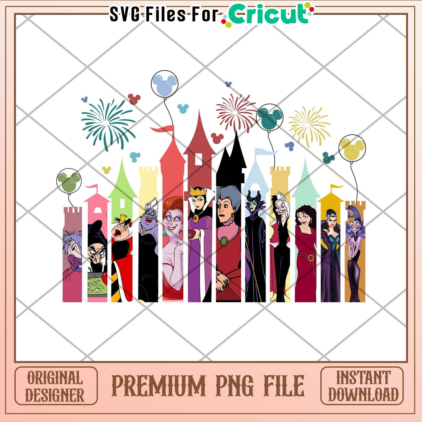 Disney Villains PNG Castle Design – svg files for cricut