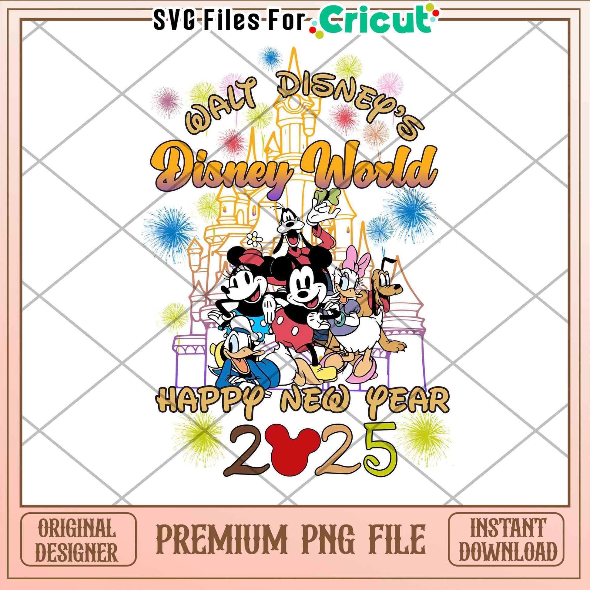 Disney World Happy New Year 2025 PNG – svg files for cricut