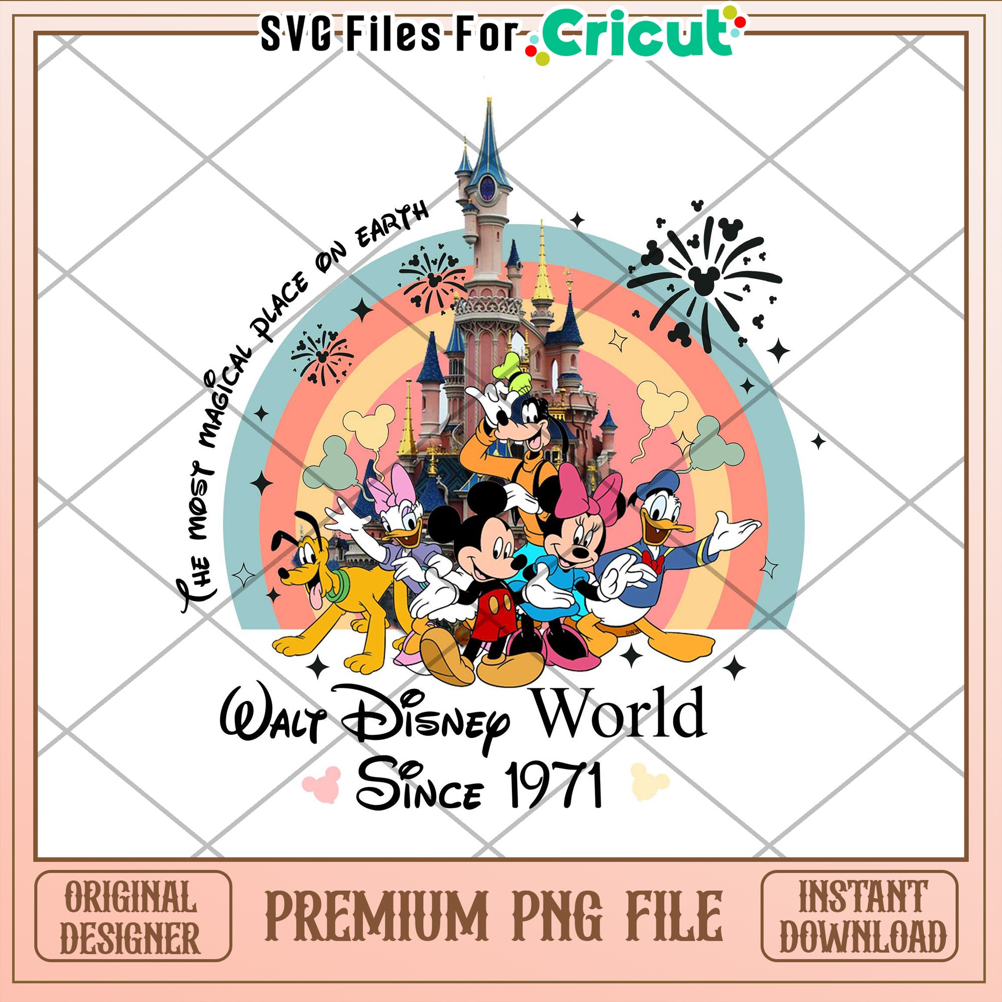 Disney World PNG 1971 Retro Design – svg files for cricut