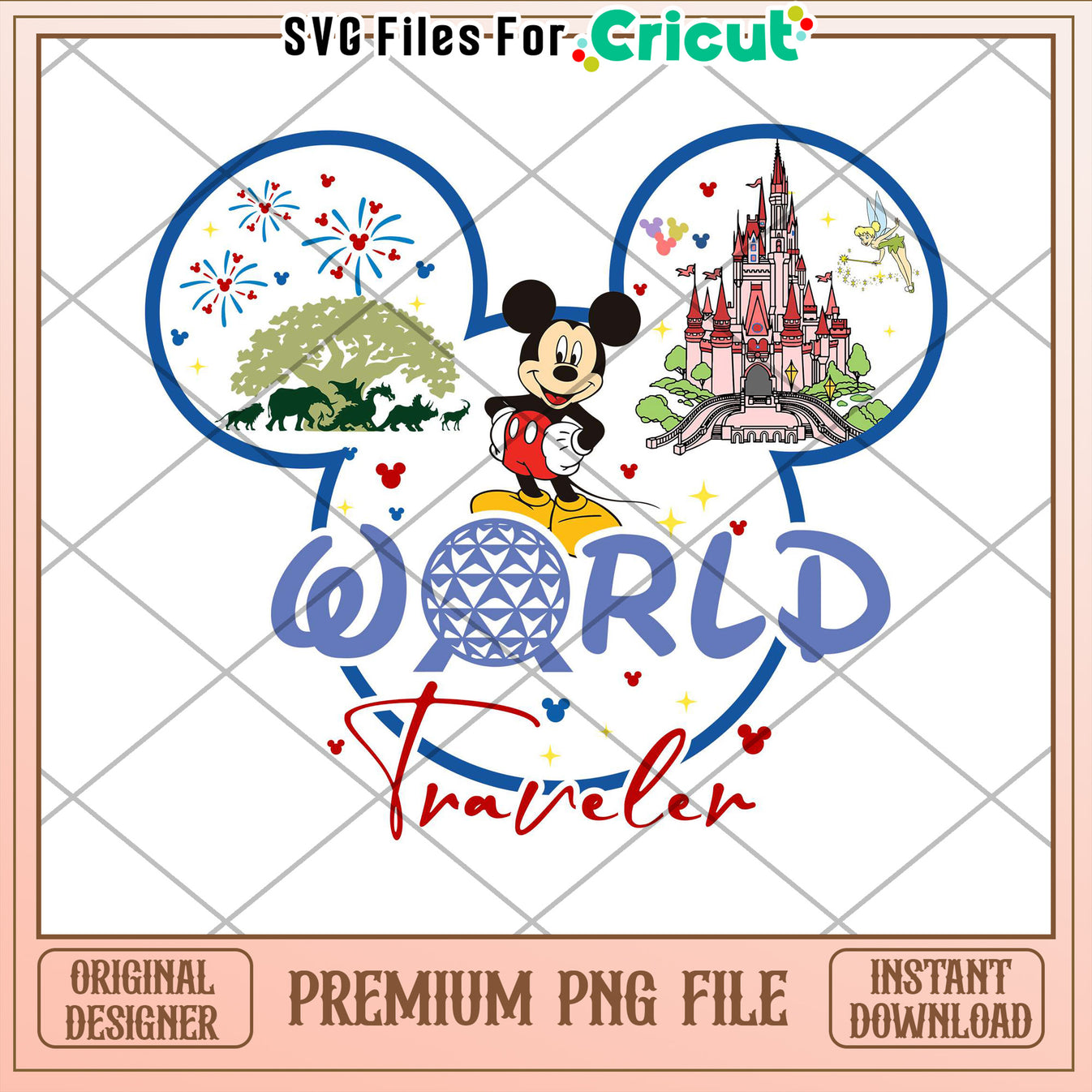 Disney World Traveler Mickey PNG – svg files for cricut