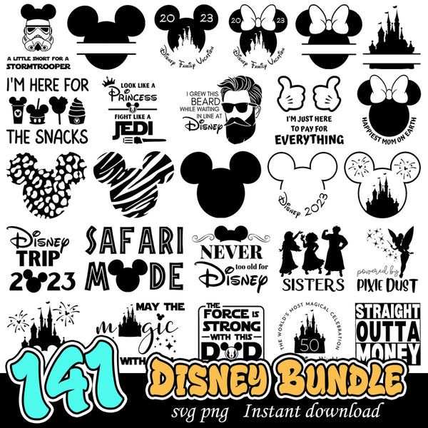 Disney art bundle svg, Disney black and white art bundle – svg files ...