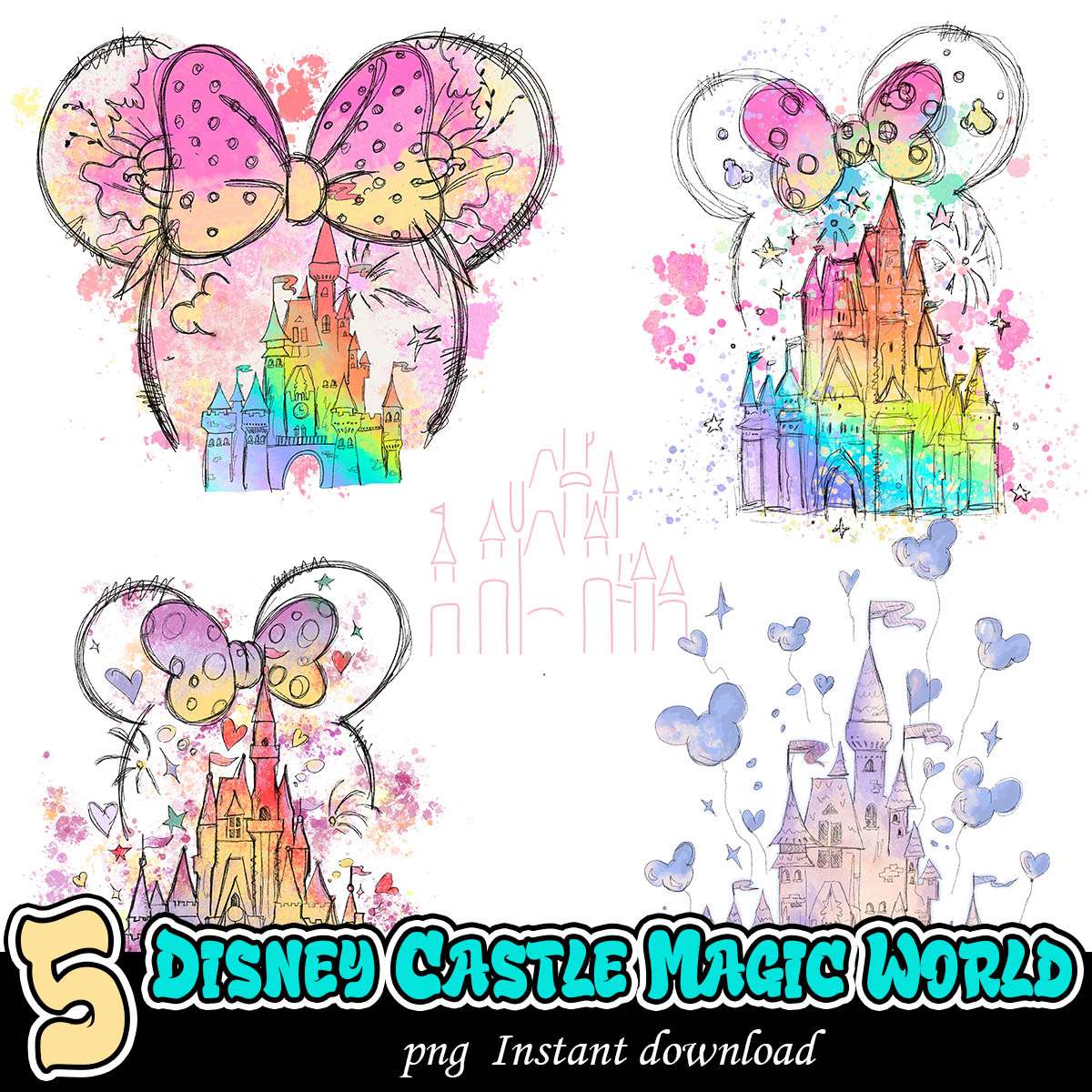 Disney castle magic world png, Disney castle art bundle – svg files for ...