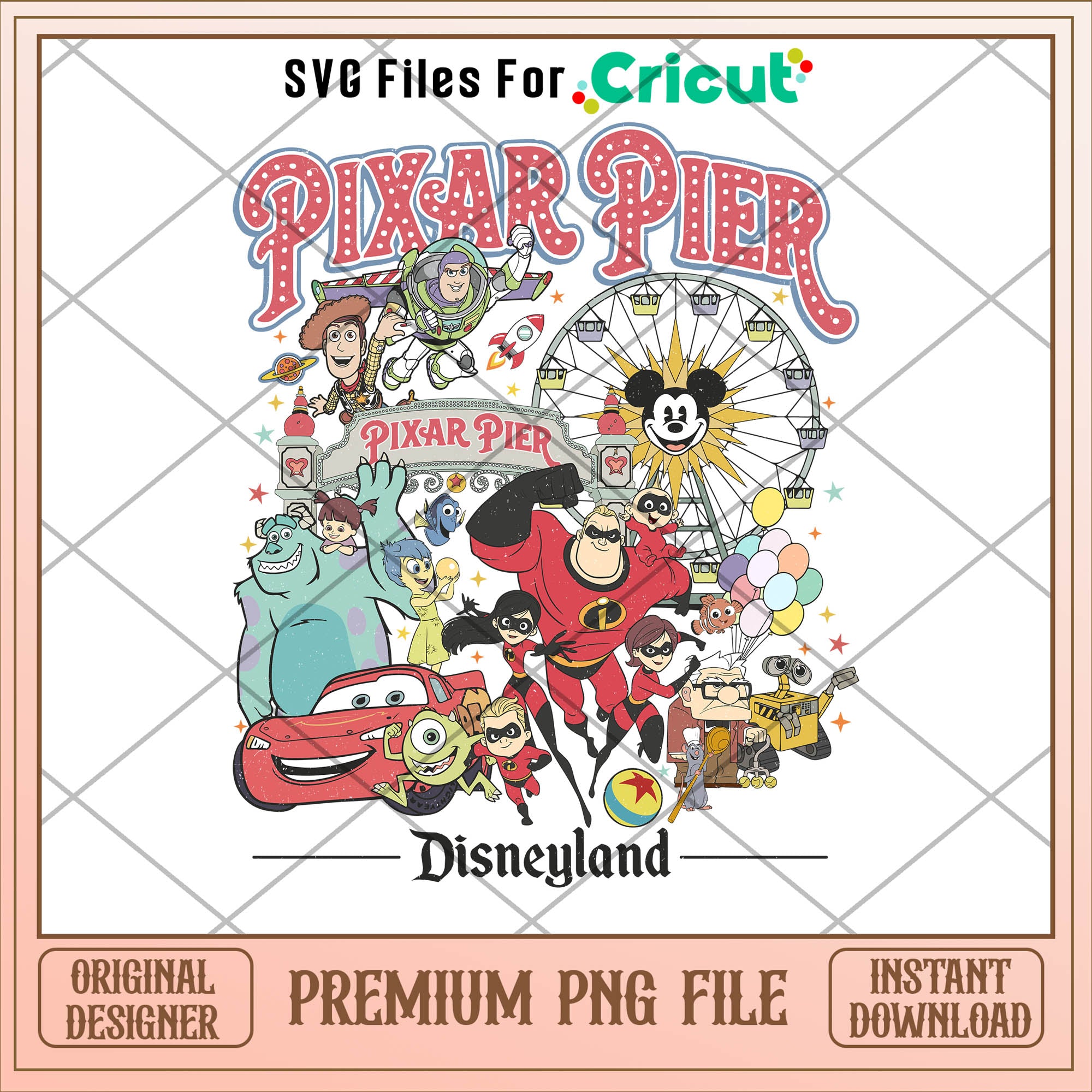 Disney characters pixar pier svg, disney svg, chrismas svg – svg files ...