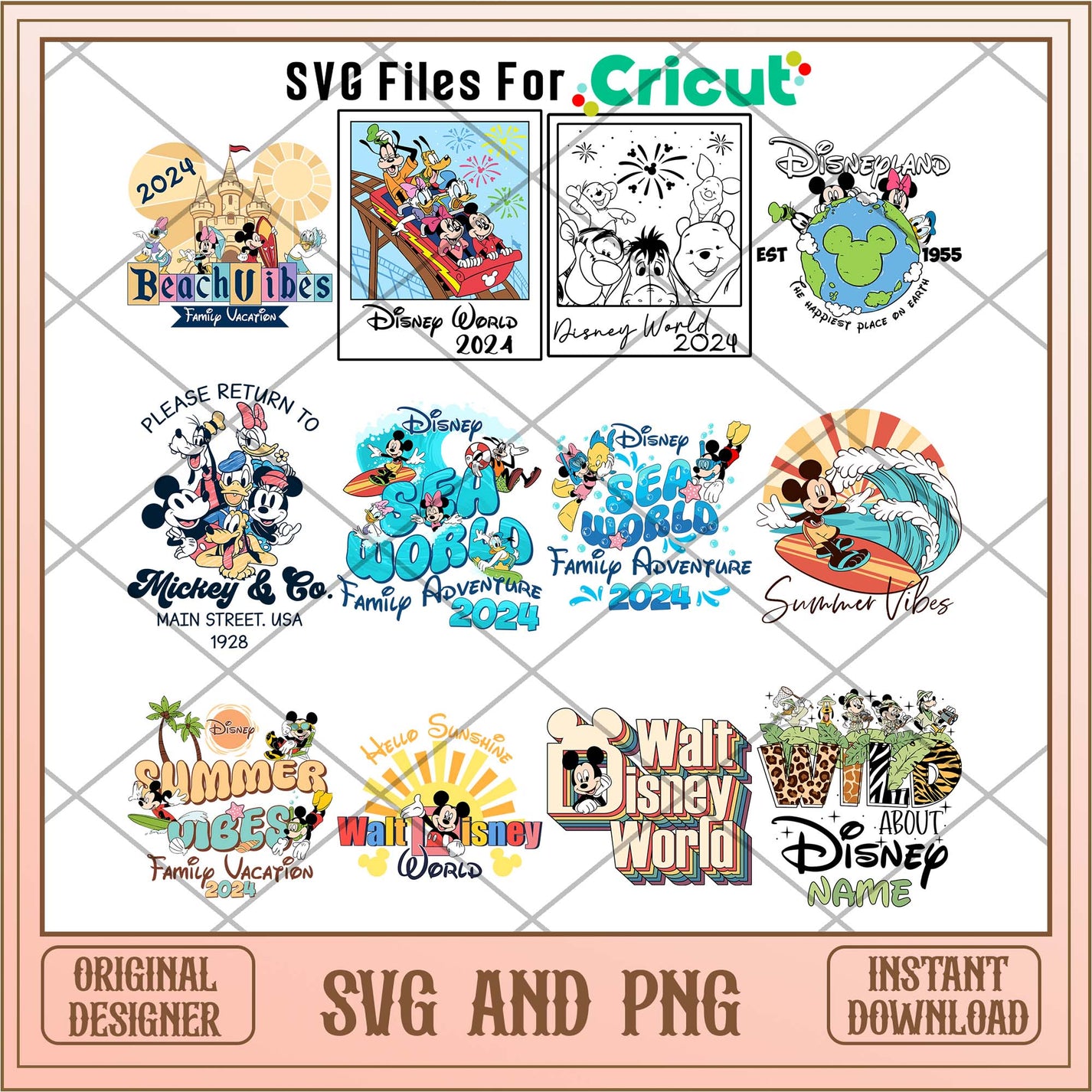 Disney beach and sea world svg bundle – svg files for cricut
