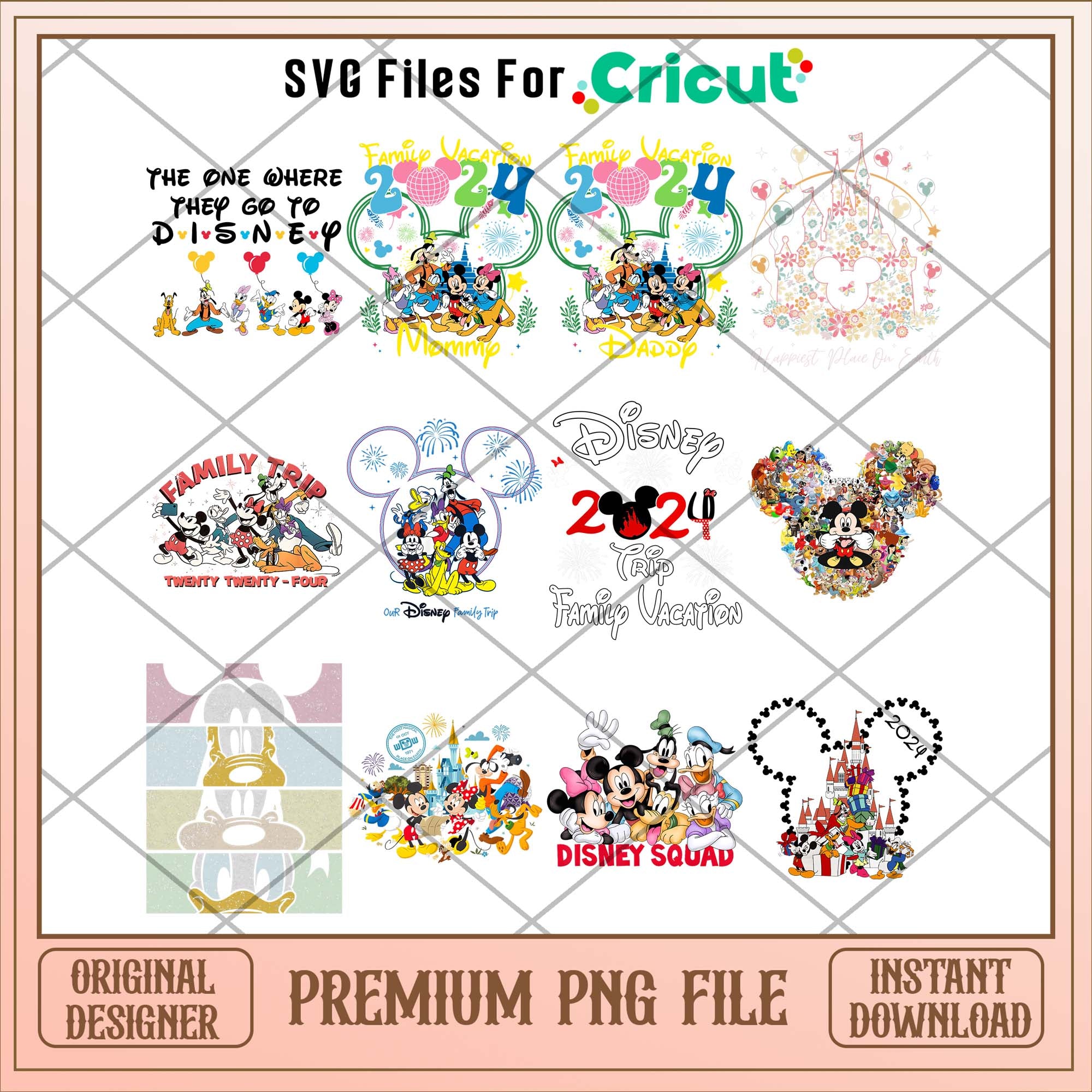 Disney cartoon 2024 art png bundle – svg files for cricut