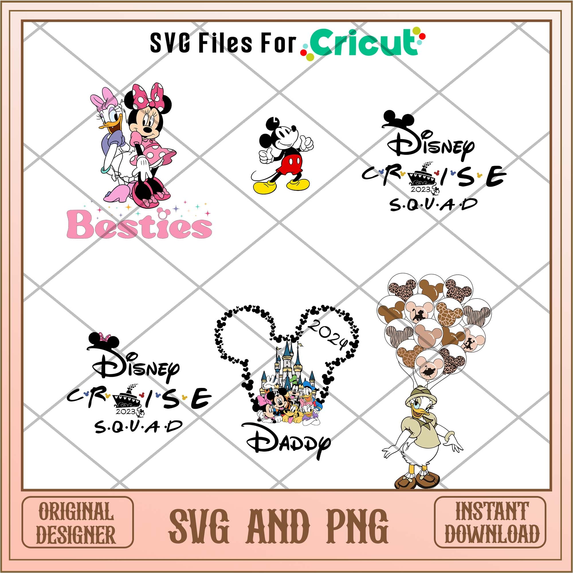 Disney friends icon svg bundle – svg files for cricut