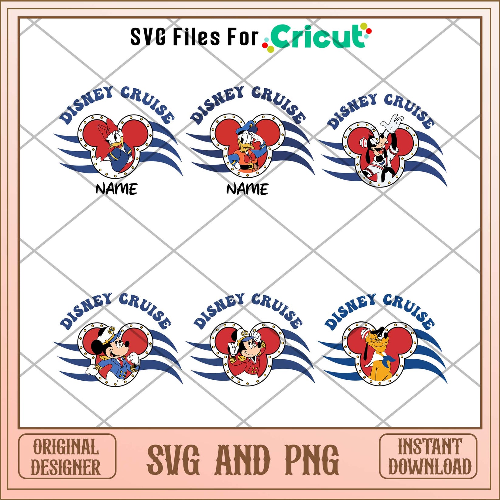 Disney cruise wave name svg bundle – svg files for cricut