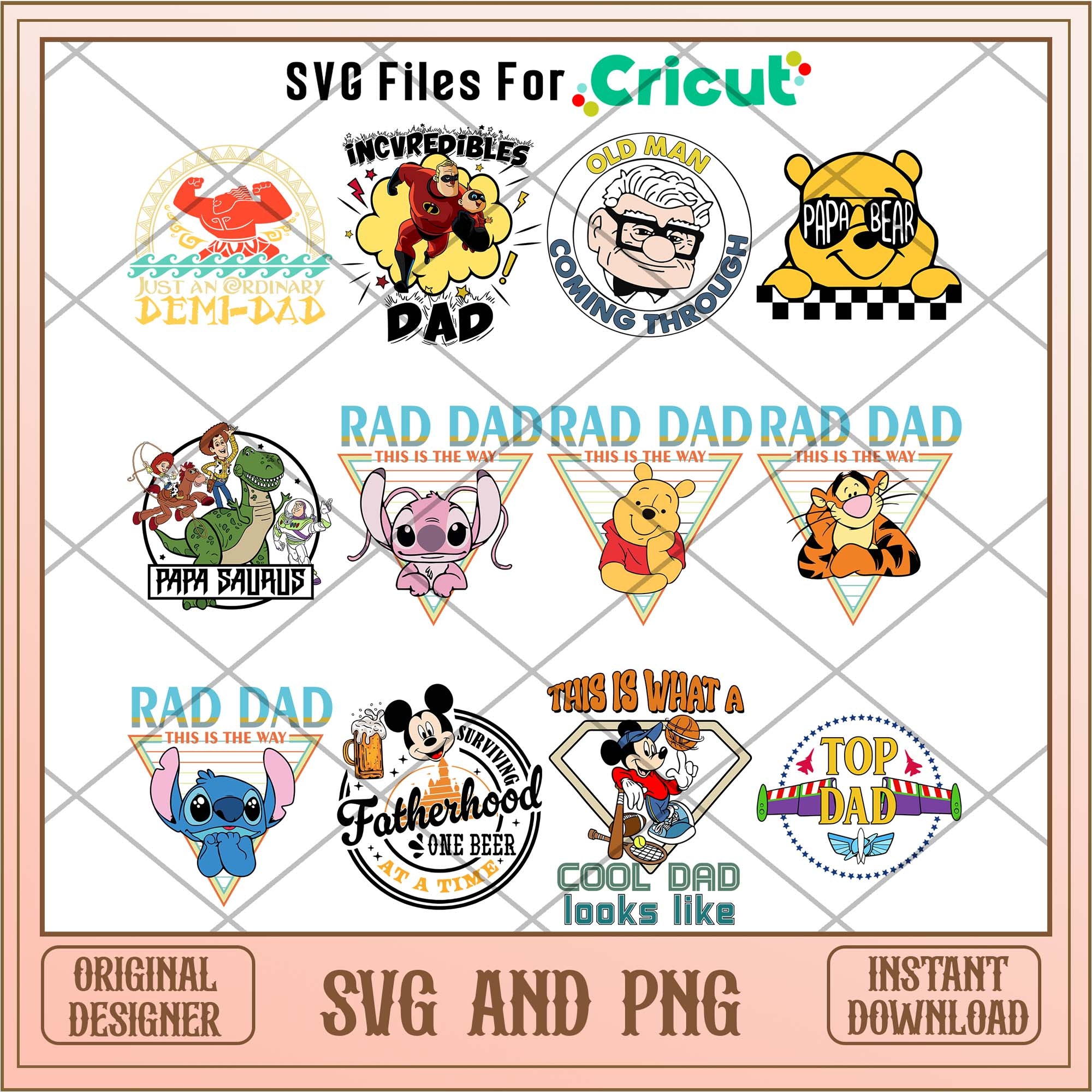Disney rad dad svg bundle – svg files for cricut