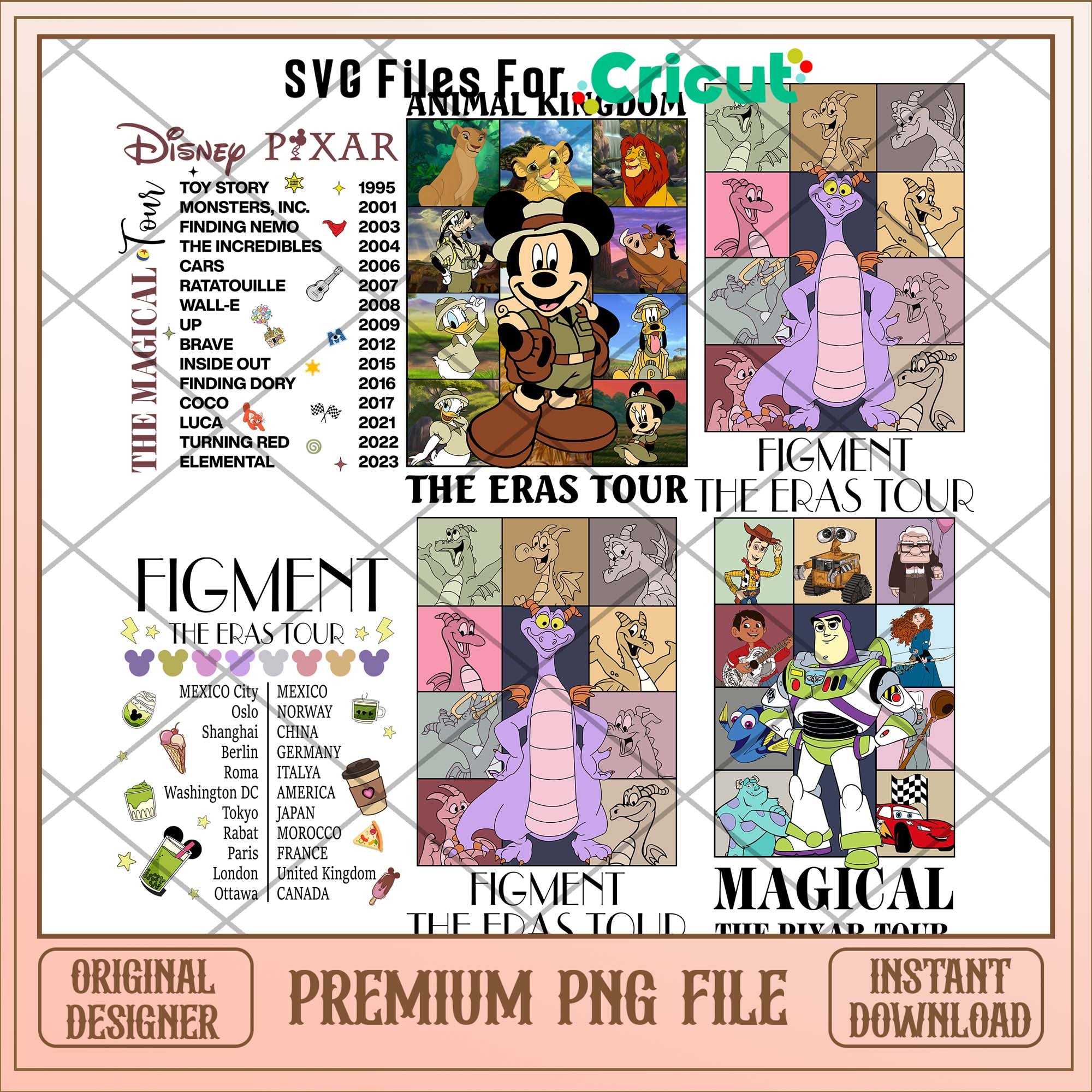 Disney the eras tour png bundle – svg files for cricut