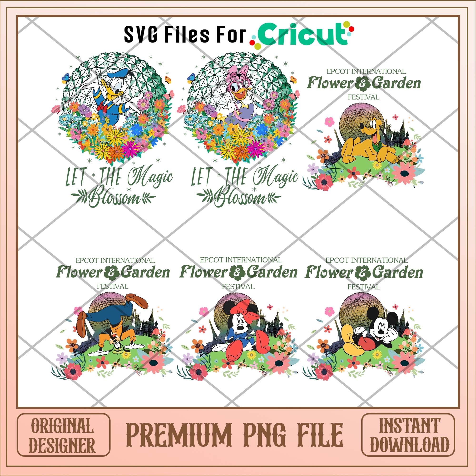 Disney flower garden png bundle ver 2 – svg files for cricut