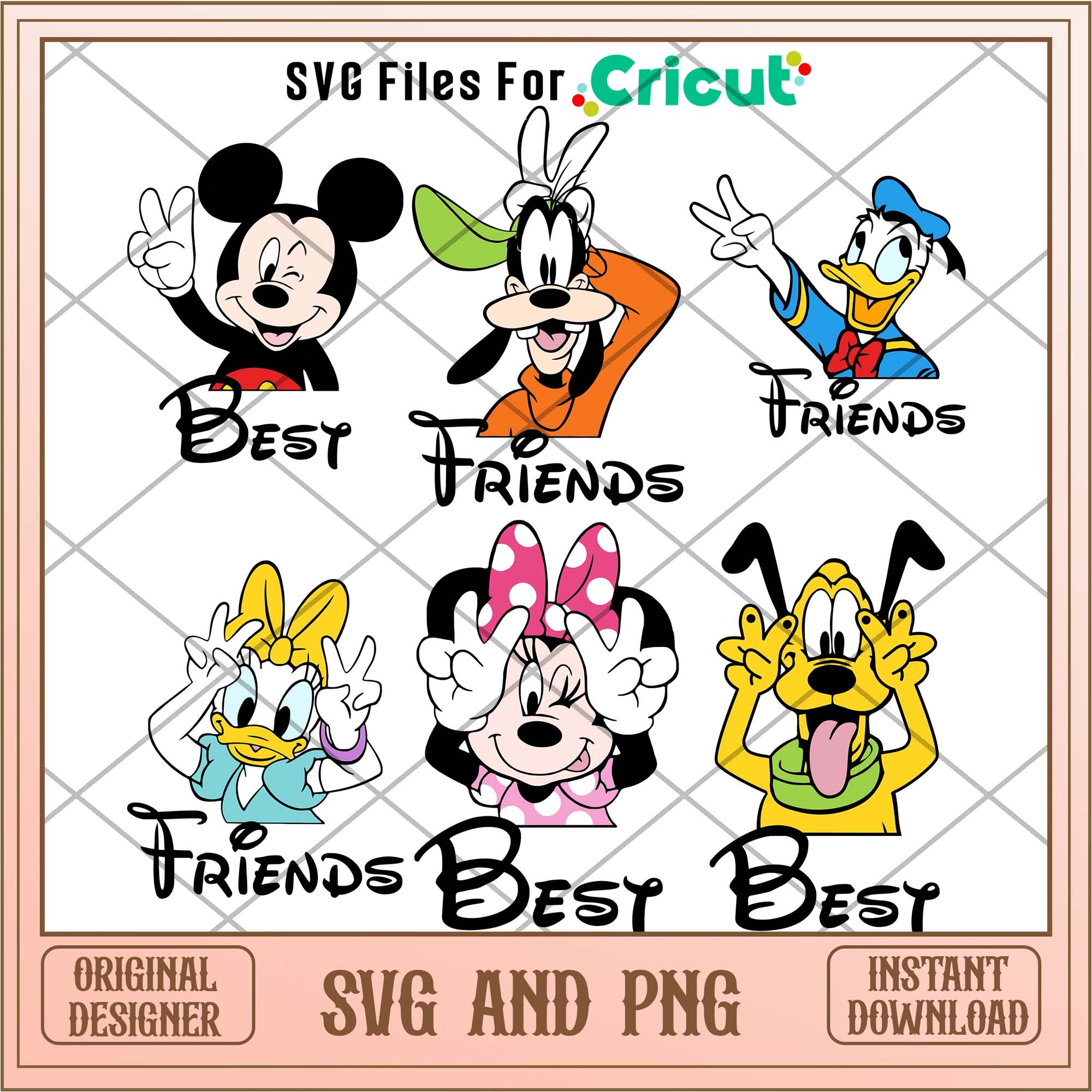 Disney best friends head svg bundle – svg files for cricut