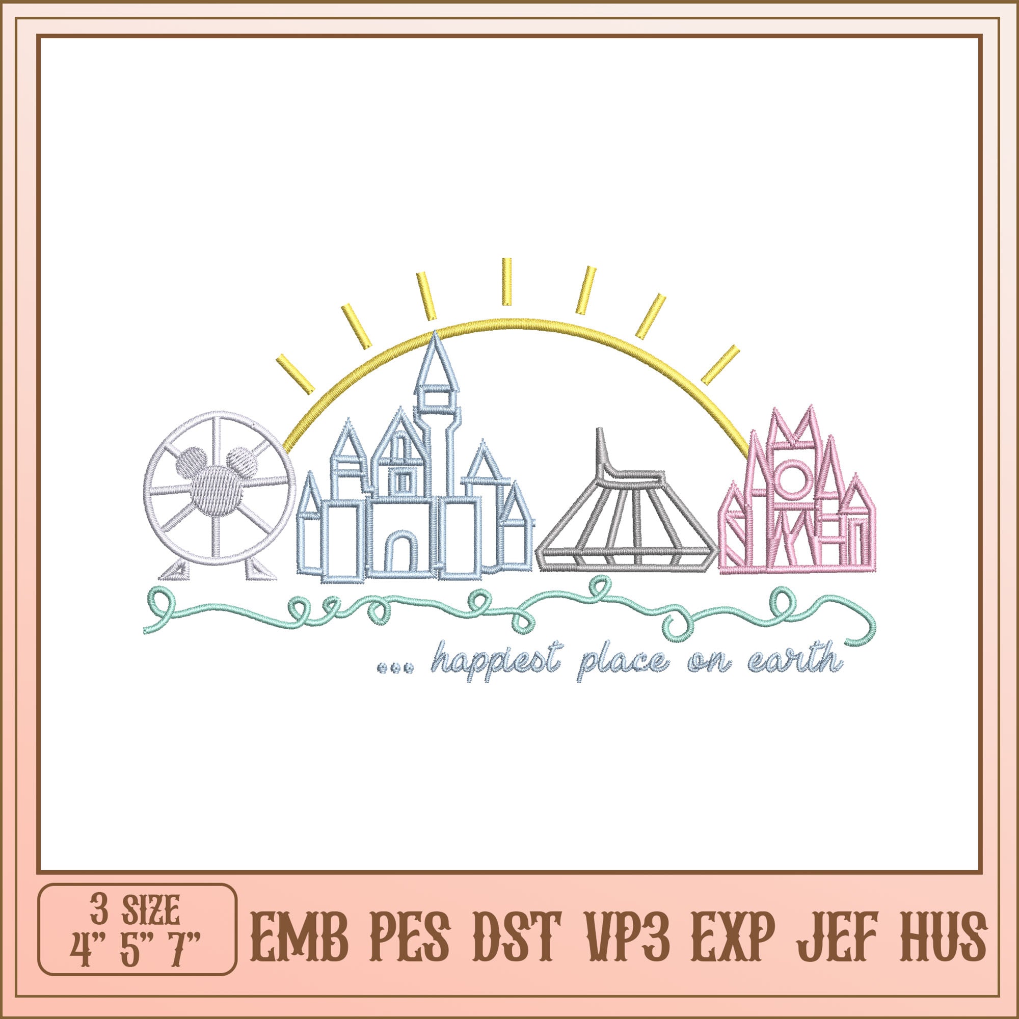 Disneyland Embroidery Design – svg files for cricut