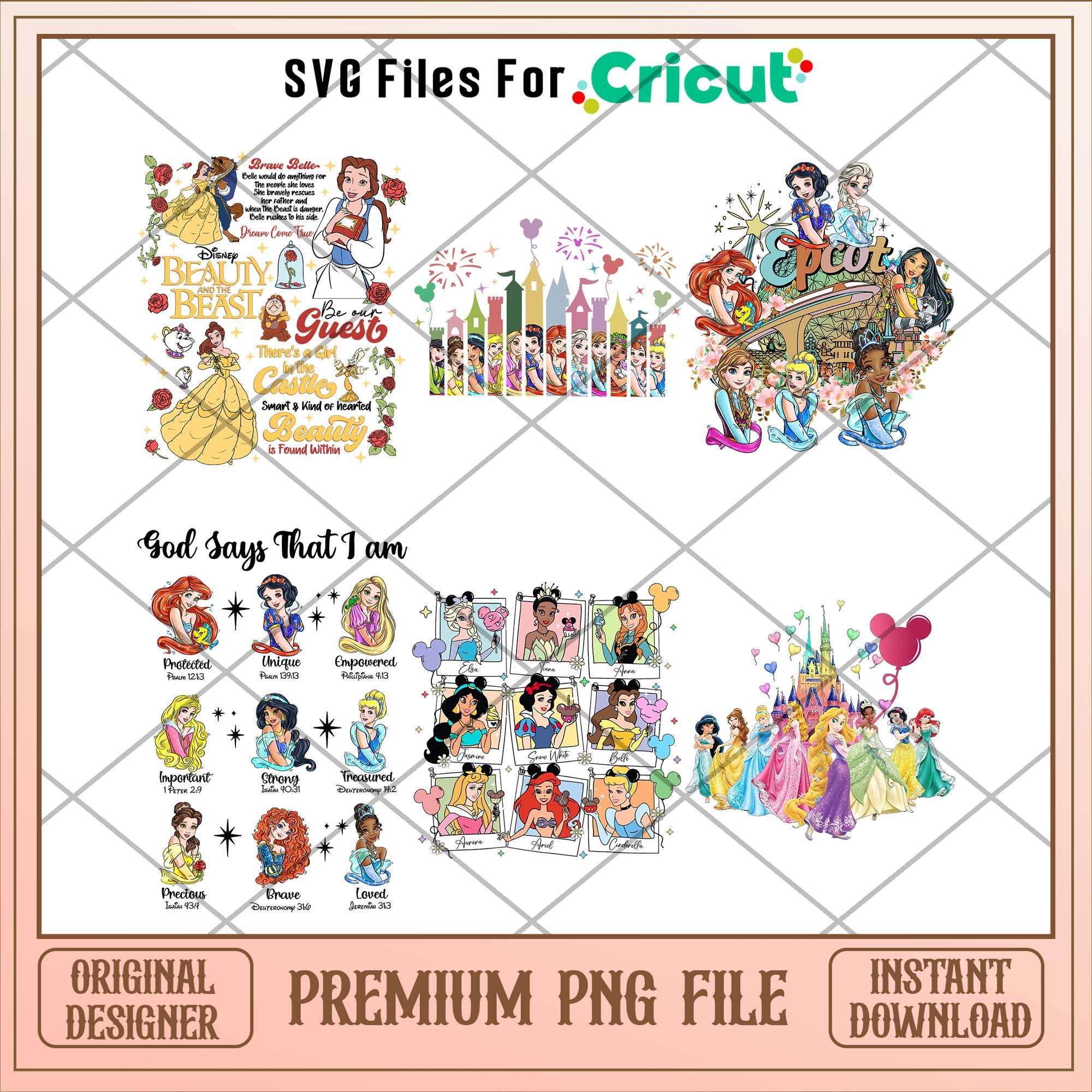 Disney princess friends png bundle ver 2 – svg files for cricut