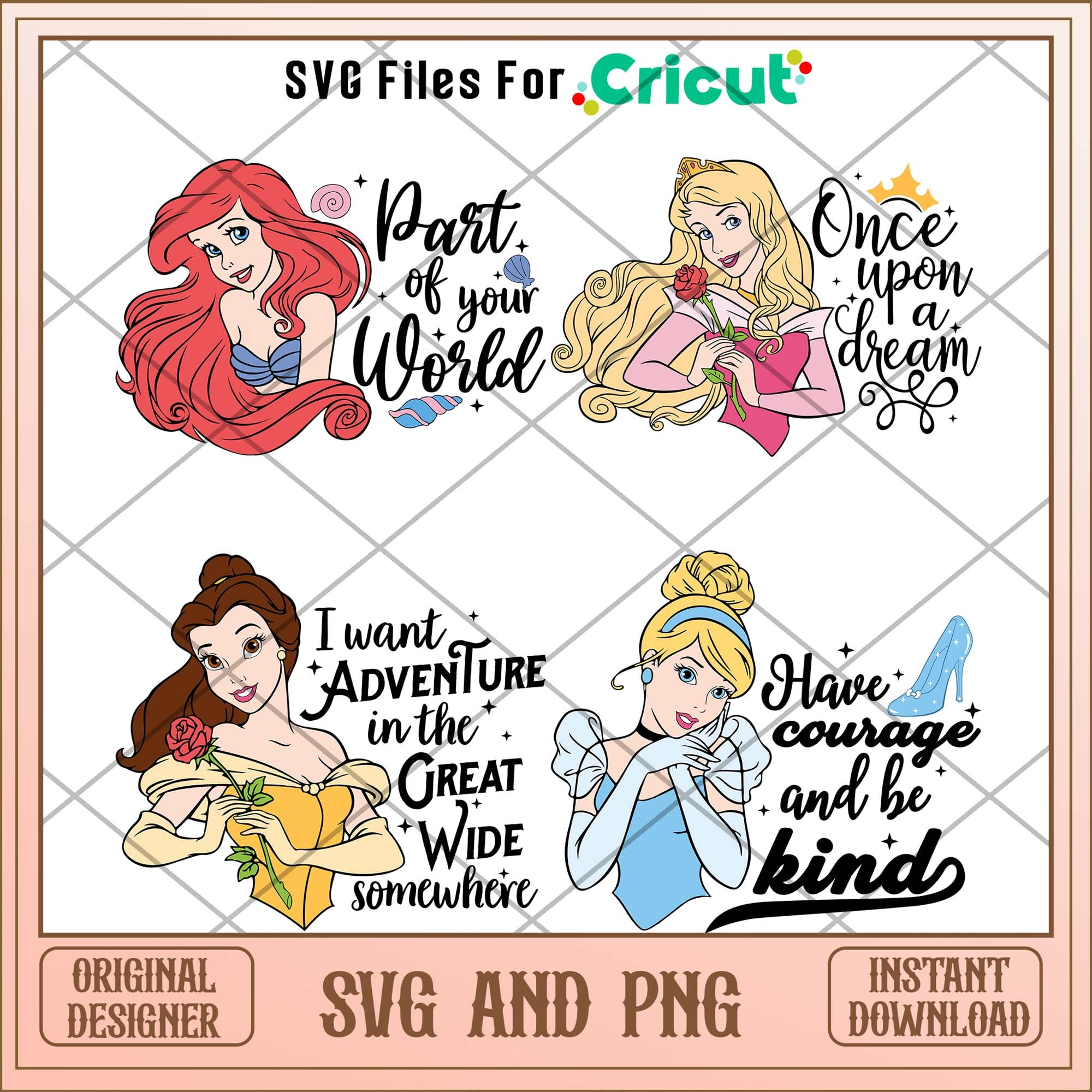Disney princess sayings svg bundle – svg files for cricut