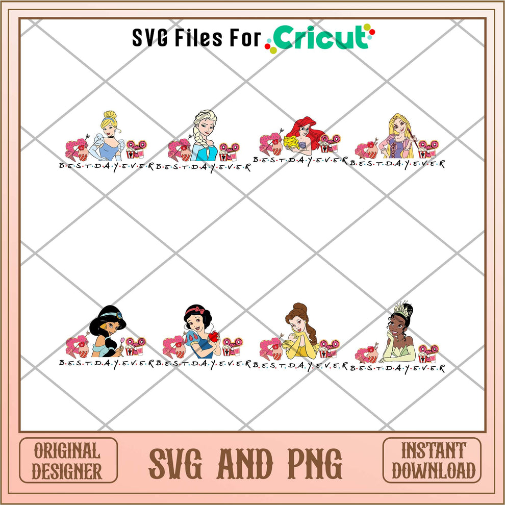 Disney princess best day ever svg bundle – svg files for cricut