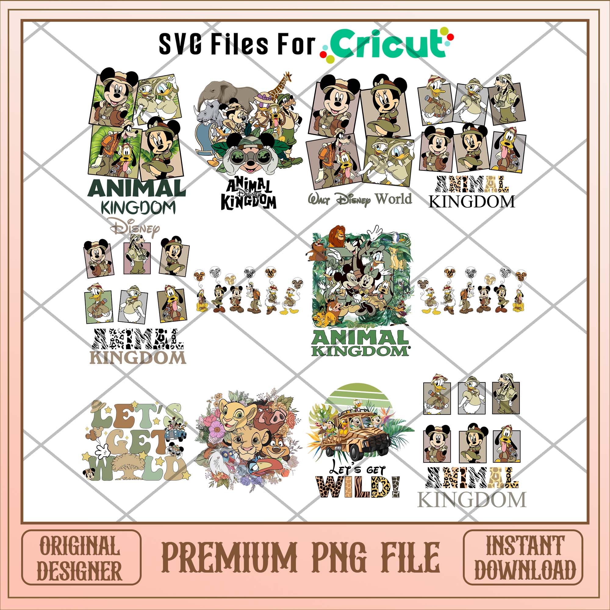 Disney wild animal png bundle ver 3 – svg files for cricut