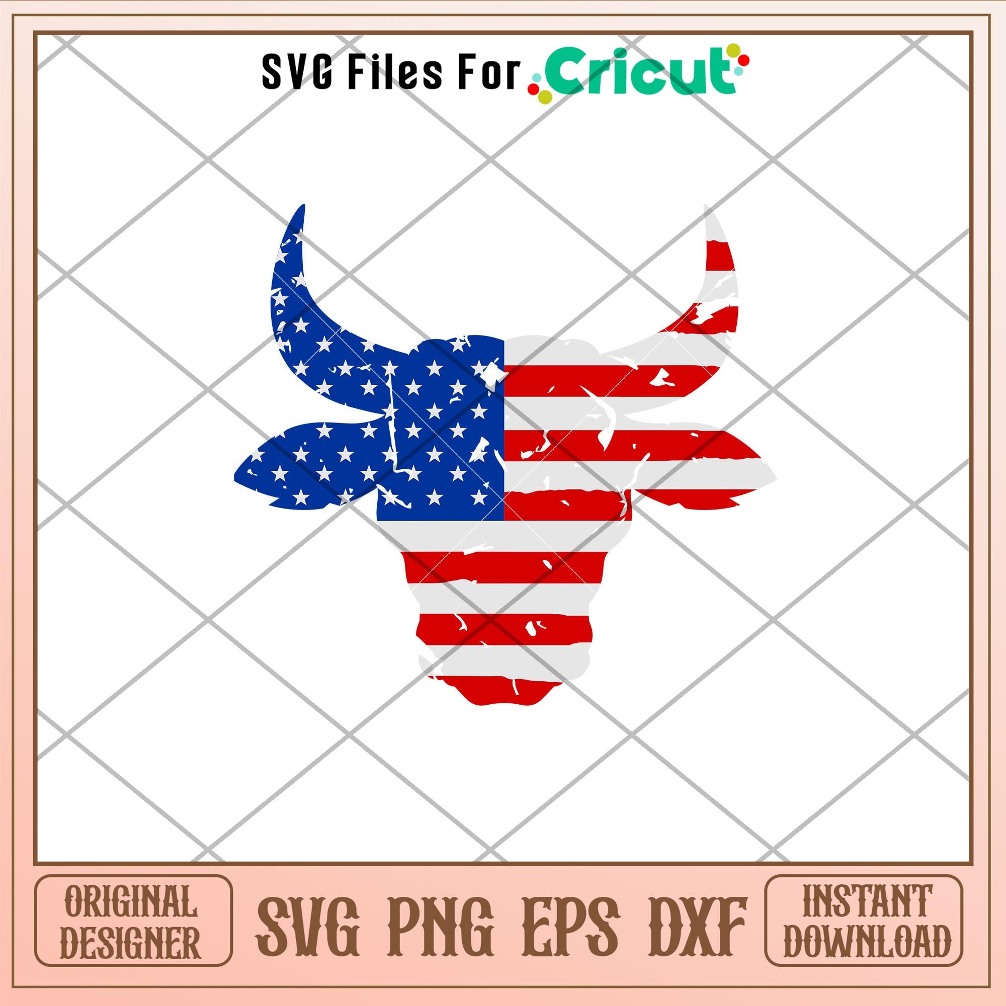 Distressed American Flag Bull, Distressed American Flag Bull Svg – svg ...