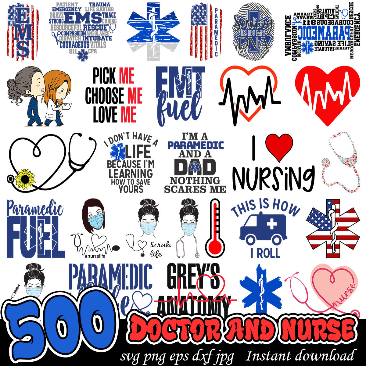 Doctor and nurse svg bundle, Medical members svg bundle – svg files for ...
