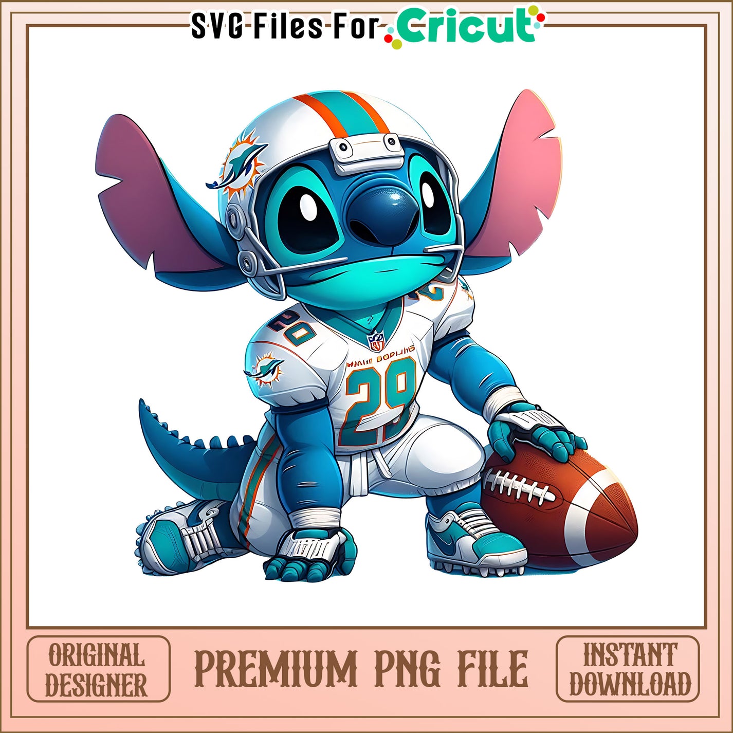 Dolphins Stitch and rugby ball png, Miami Dolphins png, NFL png – svg ...