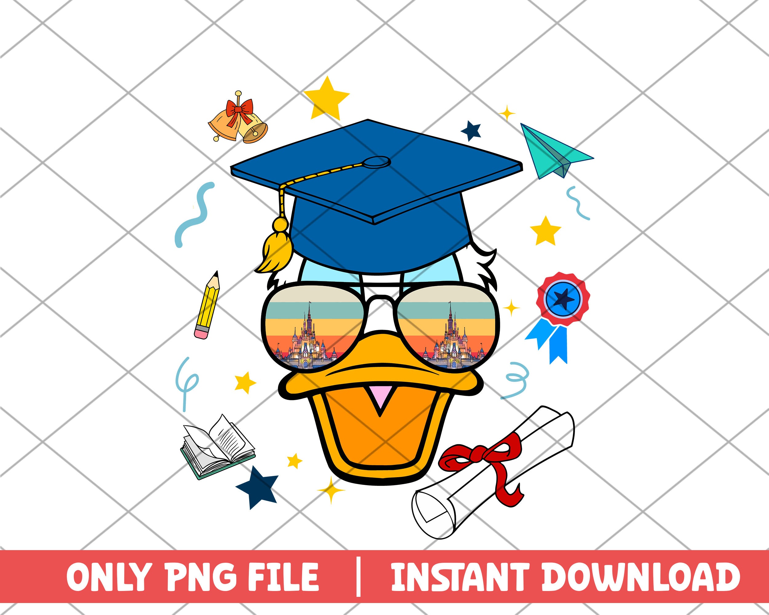 Donald duck graduation disney png – svg files for cricut