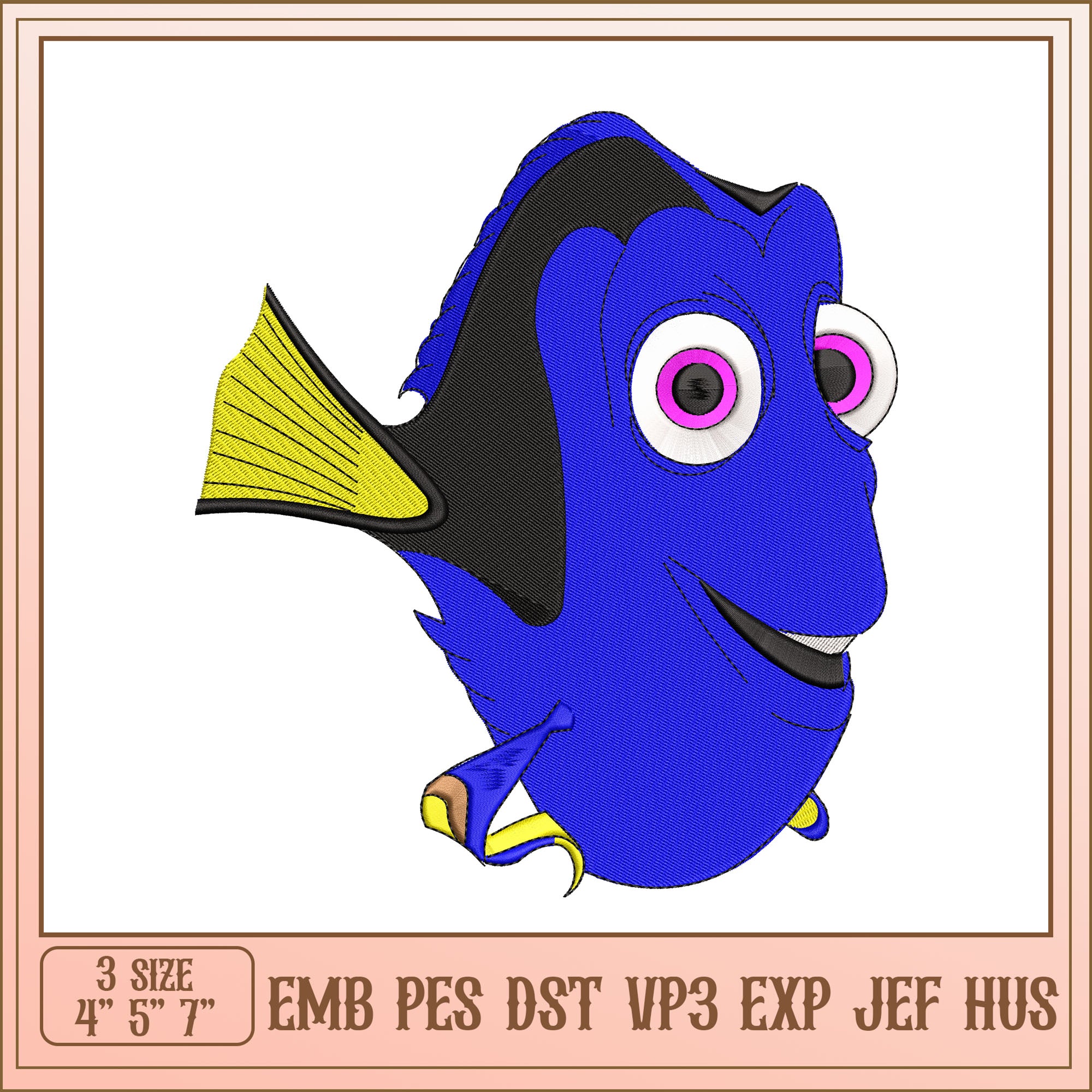 Dory Embroidery Design 3 Sizes – svg files for cricut