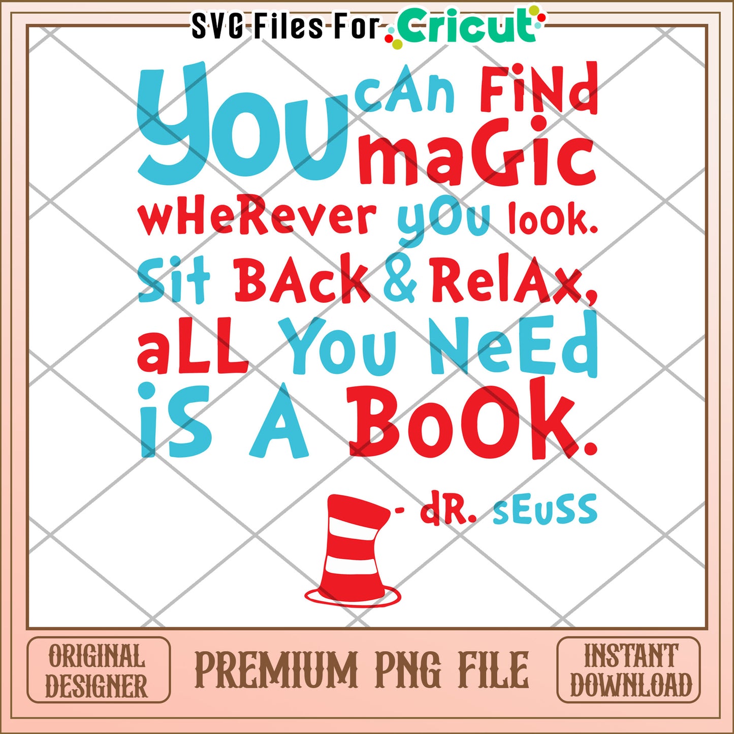 Dr Seuss Book Quote PNG Instant Download – svg files for cricut