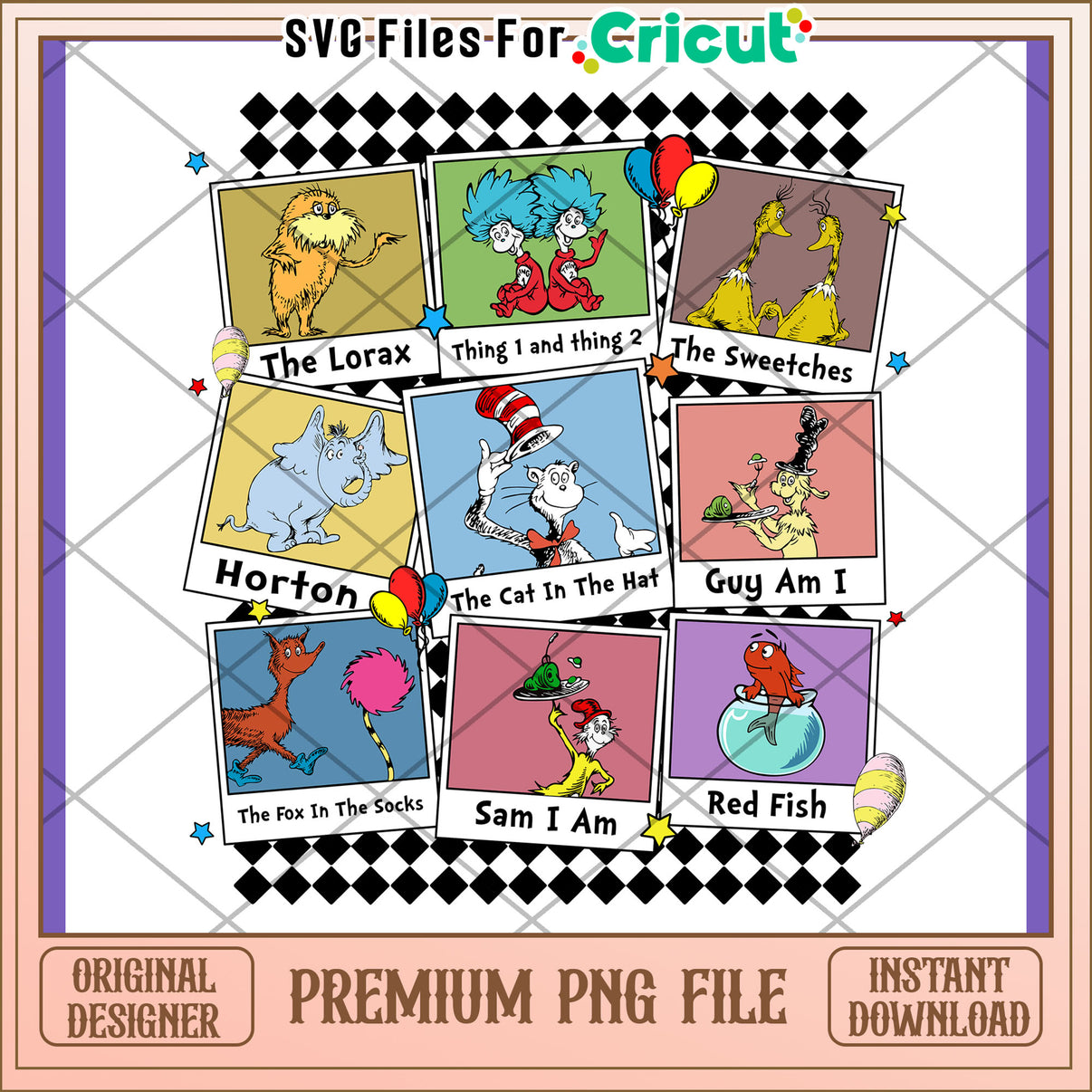 Dr Seuss Characters PNG Instant Download – svg files for cricut