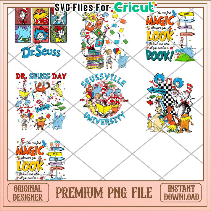 Dr Seuss Day Bundle PNG Designs for Fun Projects – svg files for cricut