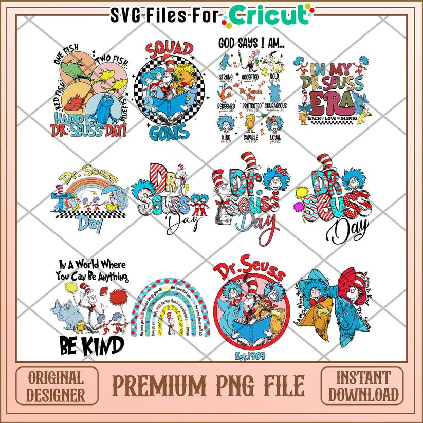 Dr Seuss Day Bundle PNG Fun Designs for Creative Projects – svg files ...