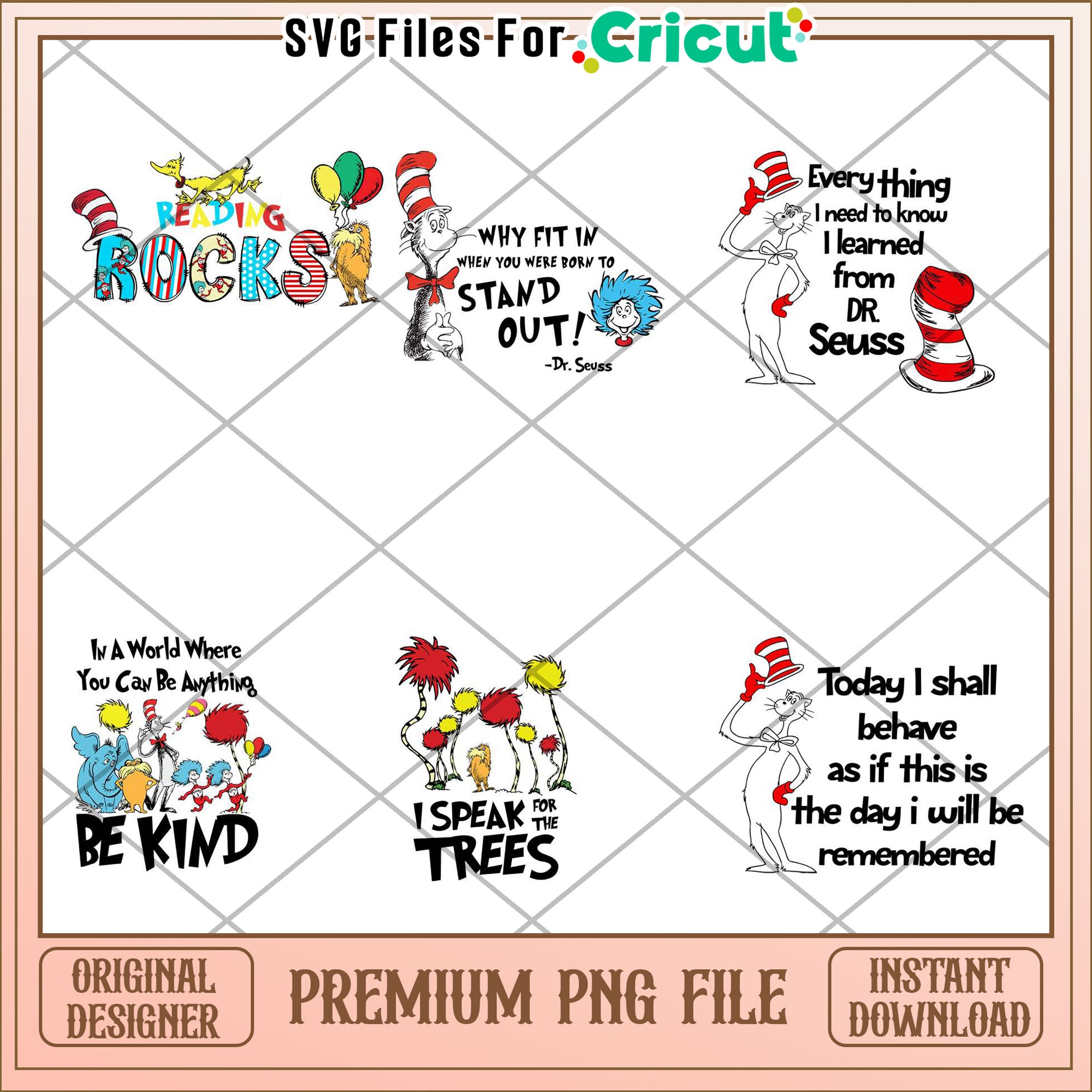 Dr Seuss Inspirational Quotes Bundle PNG Instant Download – svg files ...